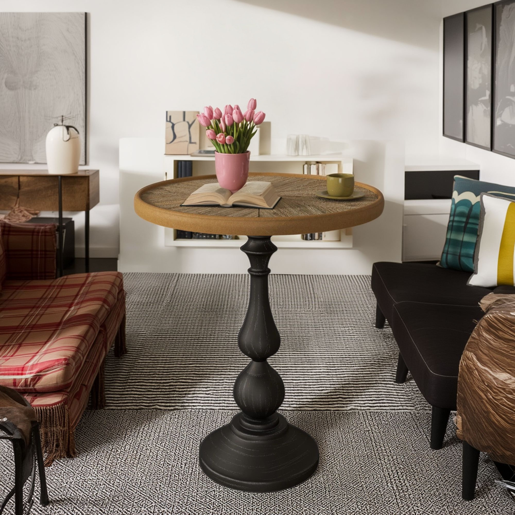 Charlton Home® Wooden Side Table: Retro French Country + Modern Style ...