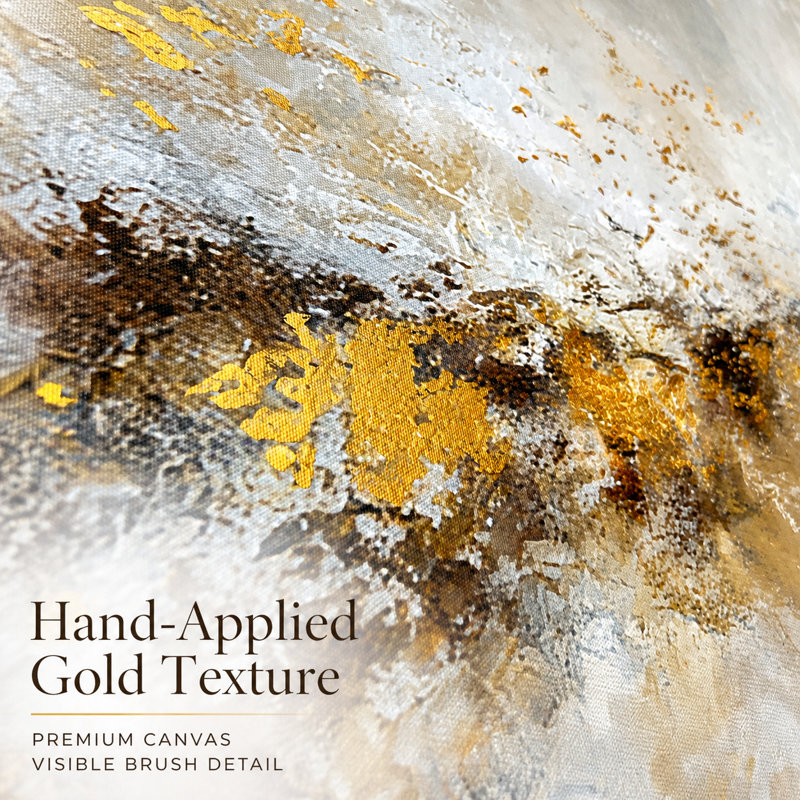 Mercer41 Radiant Drift Neutral Abstract Canvas Wall Art | Wayfair
