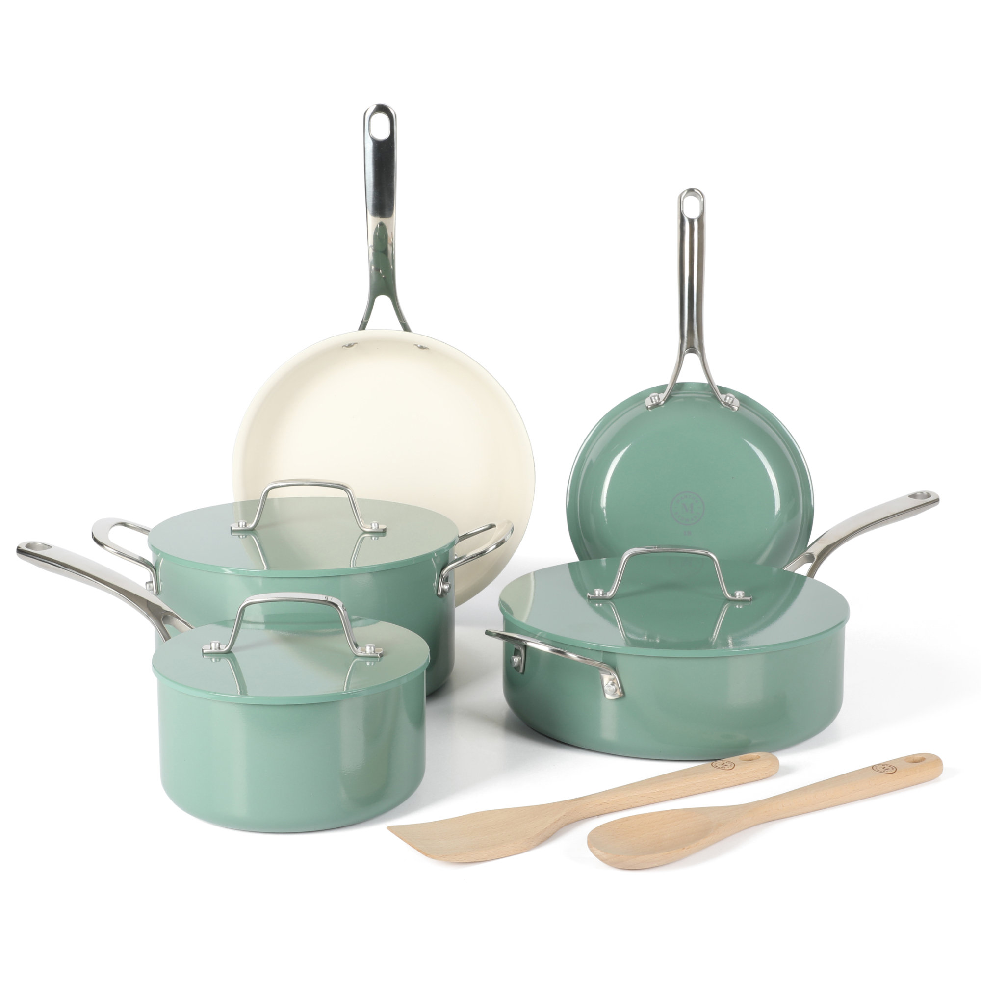 Martha Stewart Galway 10 Piece Aluminum Cookware Set w/Alum Lid ...