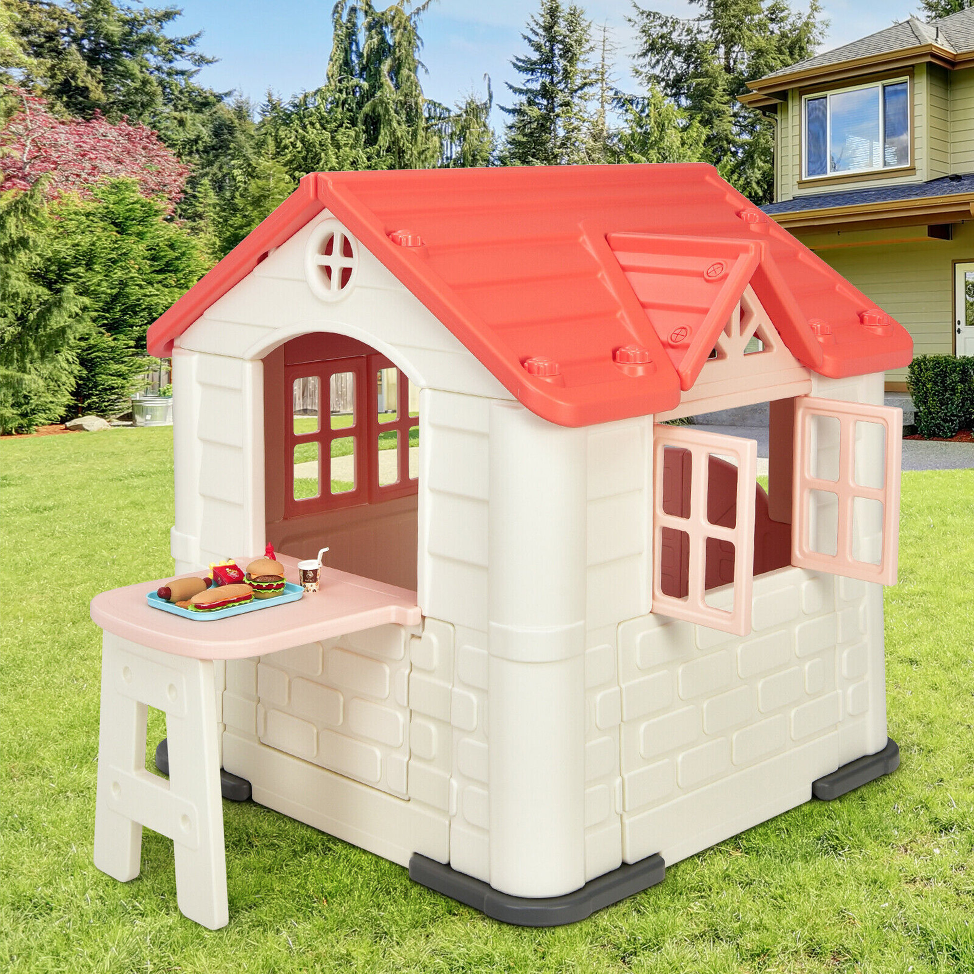 Gymax 4' x 5' Indoor/Outdoor Plastic Playhouse - Wayfair Canada