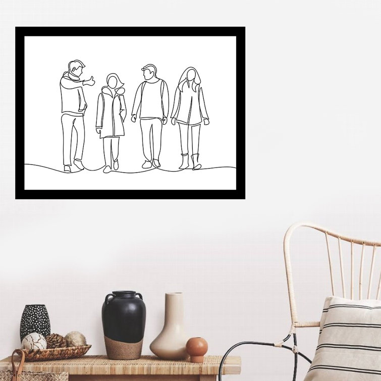 Wrought Studio People Line Art Framed Print | Wayfair