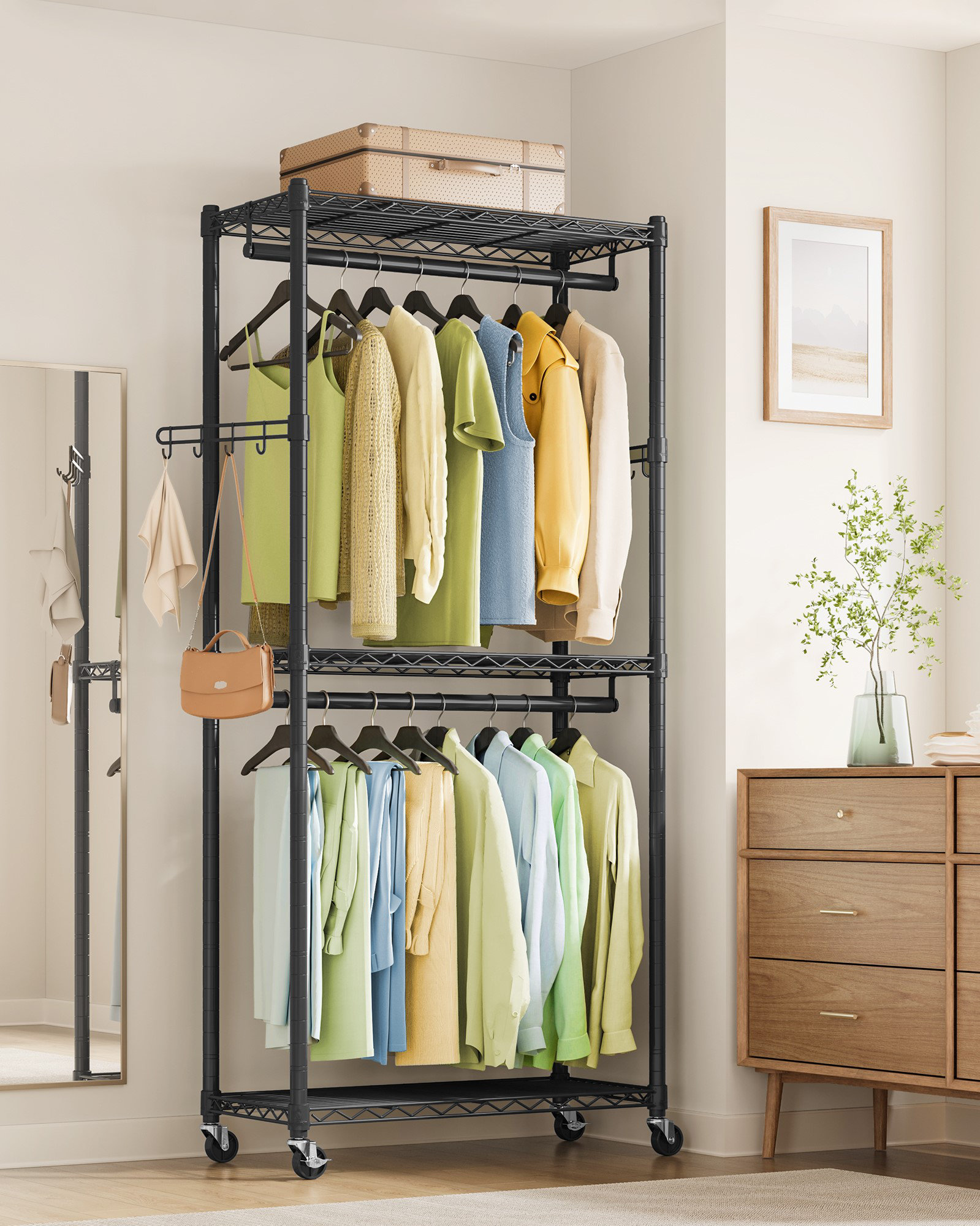 Latitude Run® 29.5-inch Wide Clothing Rack On Wheels & Reviews | Wayfair