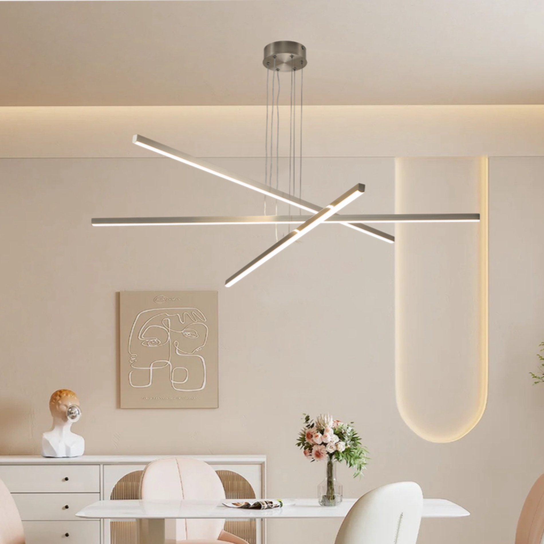 Go Peak Track Pendant Lighting Fixture In Silver Integrated LED ...