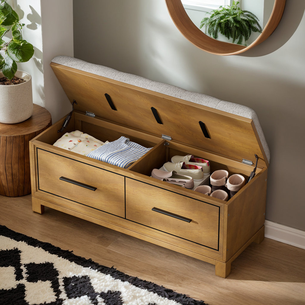 Wildon Home® Shoe Bench With Removable Cushion And Hidden Storage For ...