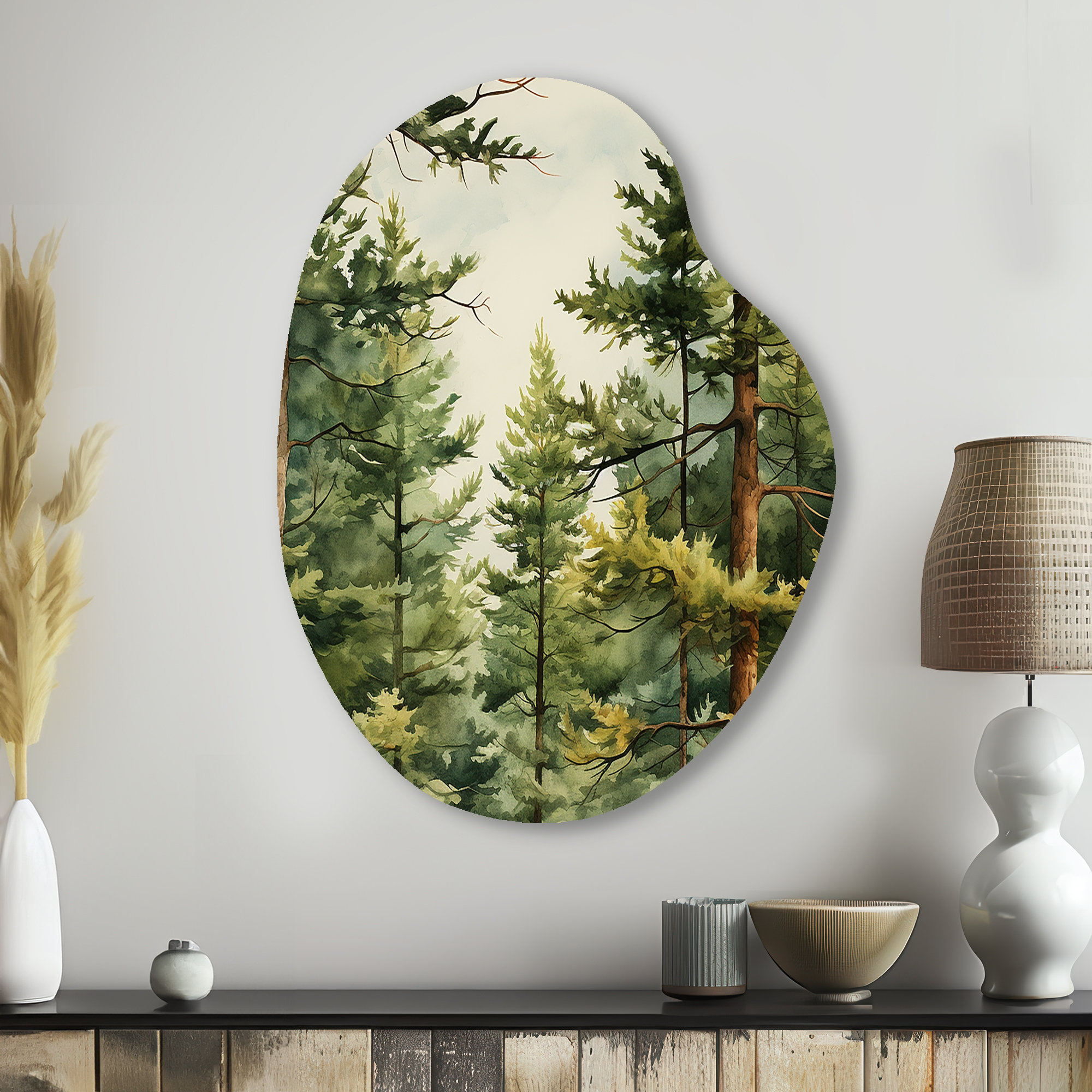 Design Art Pine Tree Symphony II - Tree Pine Pear Shape Asymmetric ...