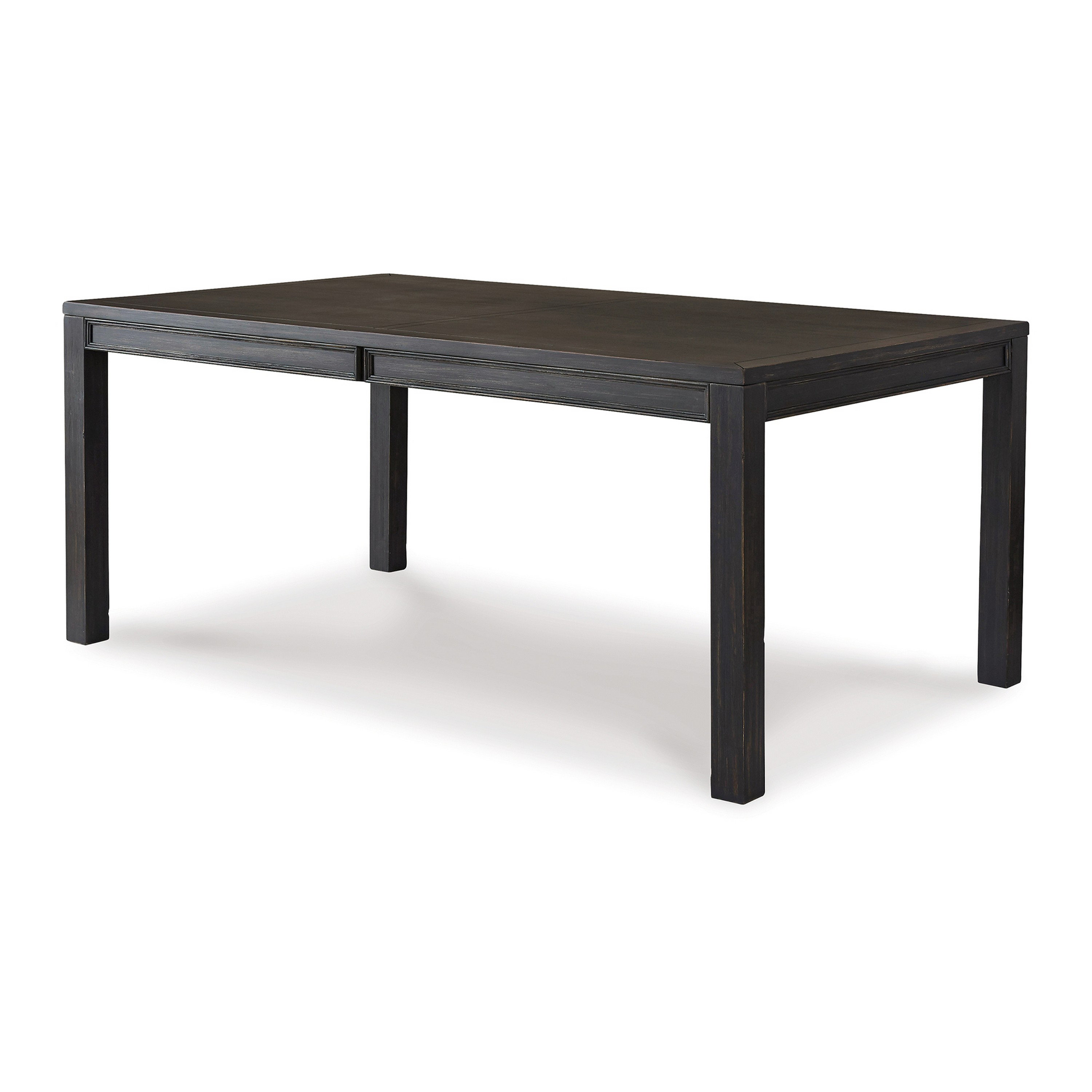 Benjara Jean Dining Table With Parson Details, Black Wood, Rectangular ...