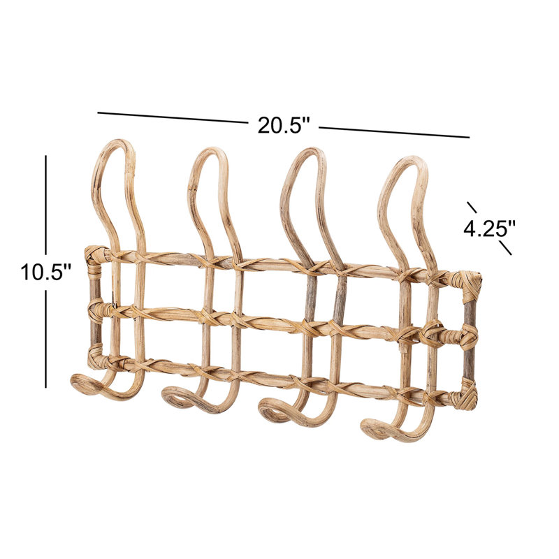 Highland Dunes Parrish Rattan Wall Mounted Coat Rack & Reviews | Wayfair