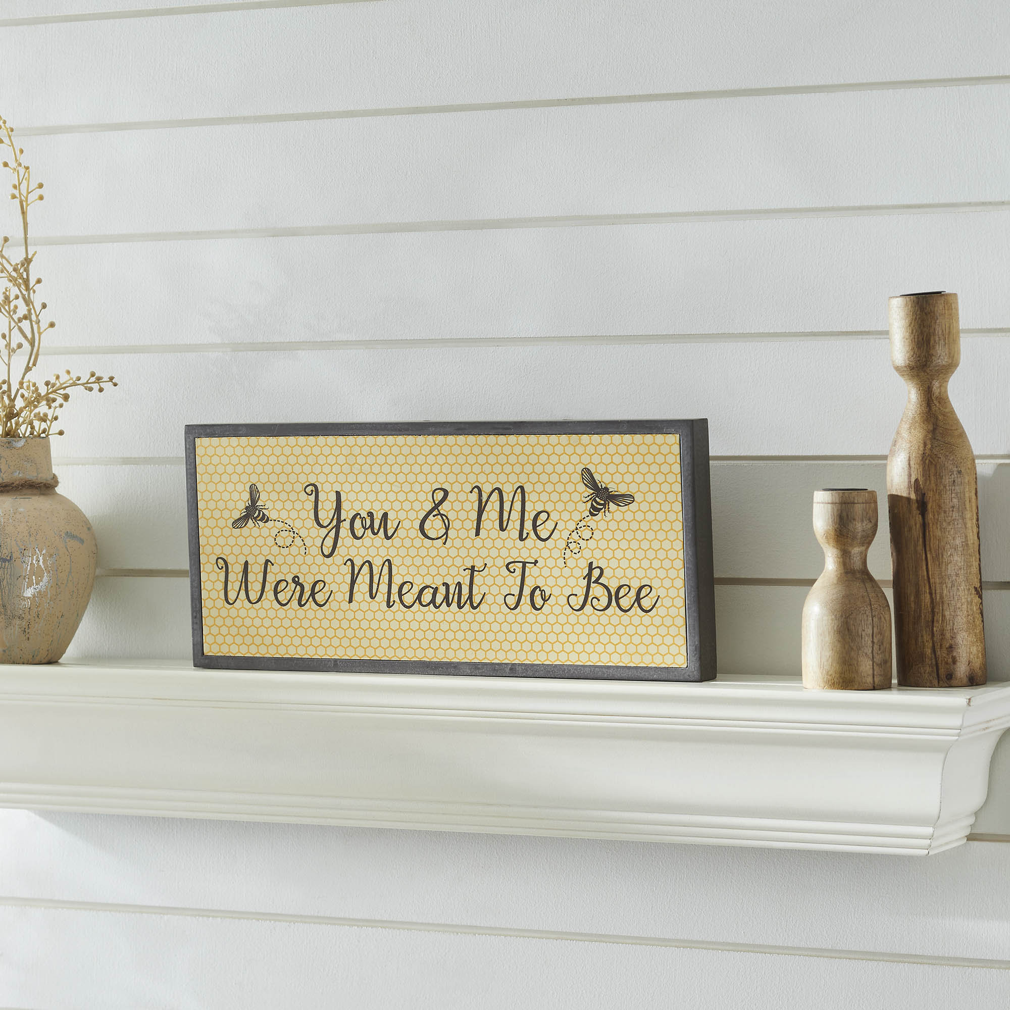 VHC Brands Buzzy Bees You & Me Were Meant To Bee MDF Framed Wall Sign ...