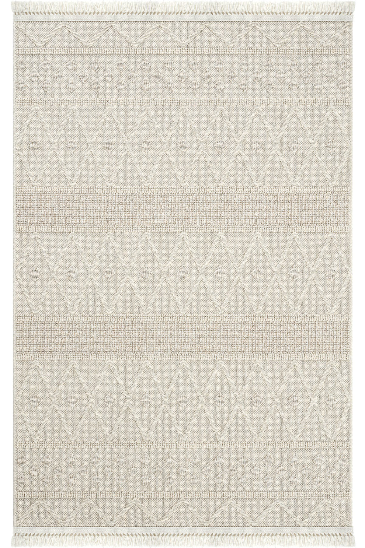 Foundry Select Cream Beige Wicker Textured Cut Pile Rug | Wayfair