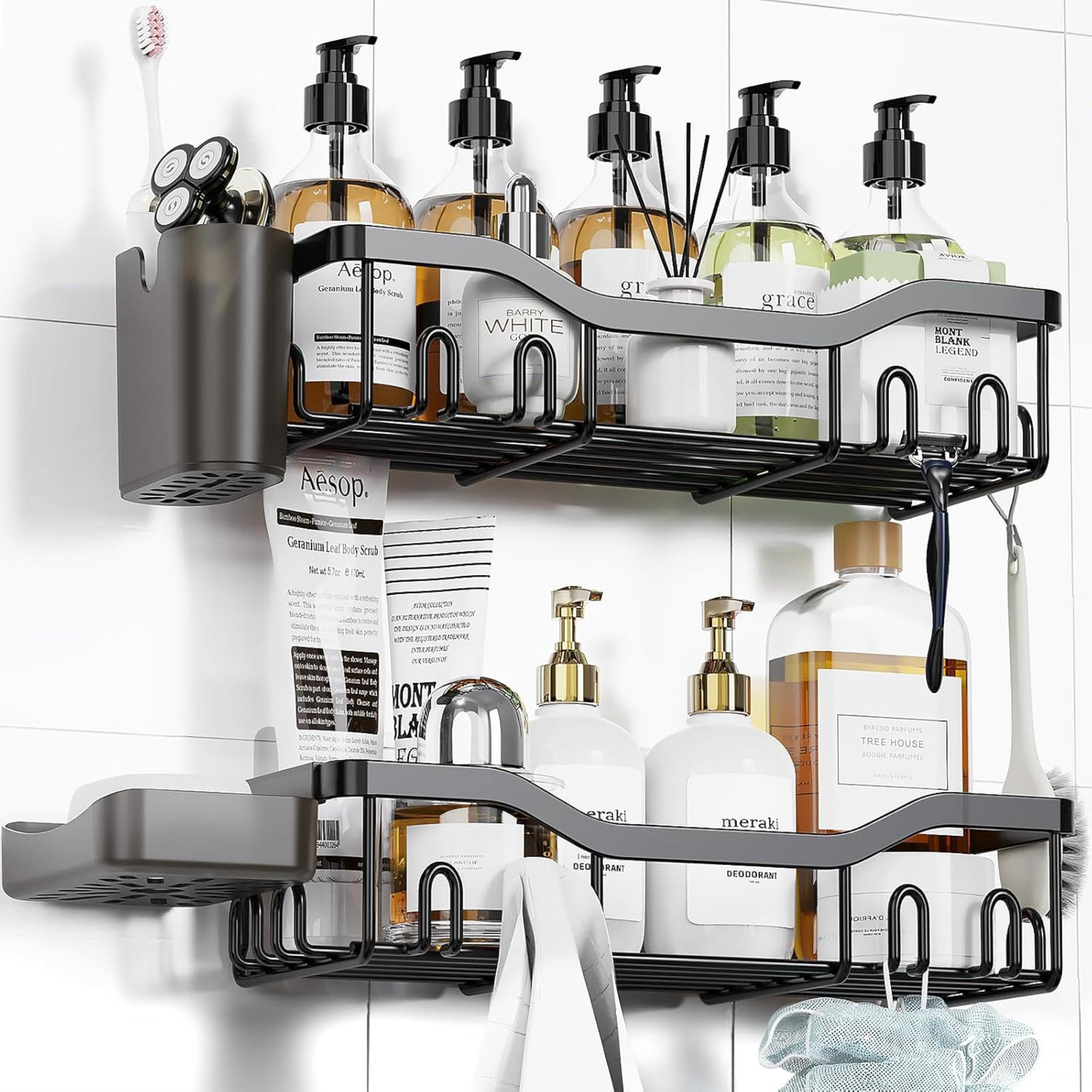 Rebrilliant Shower Caddy Adhesive Shower Organizer Bathroom Shower ...