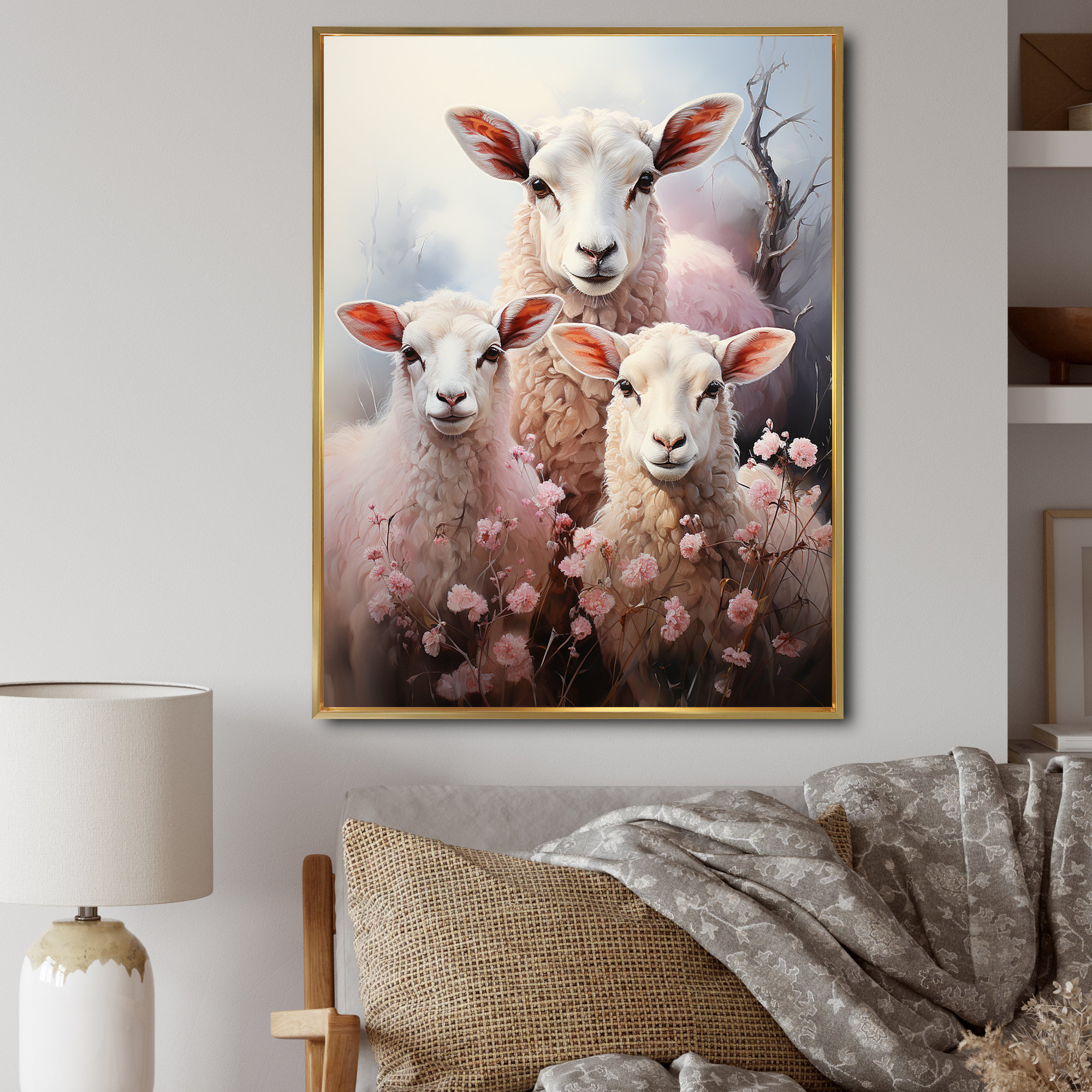 Rosalind Wheeler White Pink White Pink Sheep Ethereal Ewes I - Animals ...