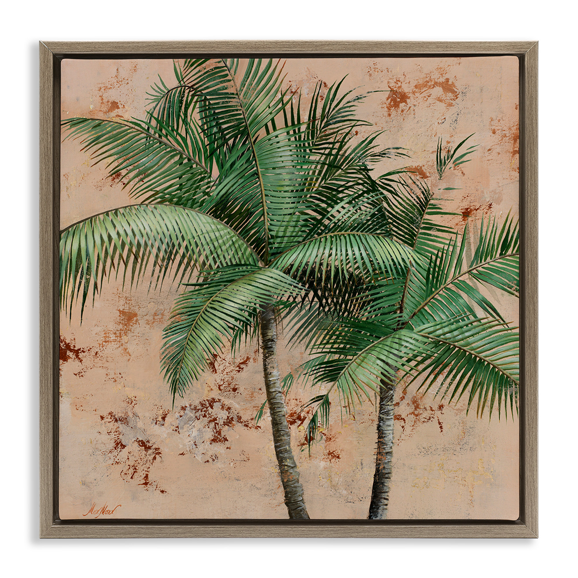 Bay Isle Home™ Leafy Palm Fronds Framed Floater Canvas Wall Art by Max ...