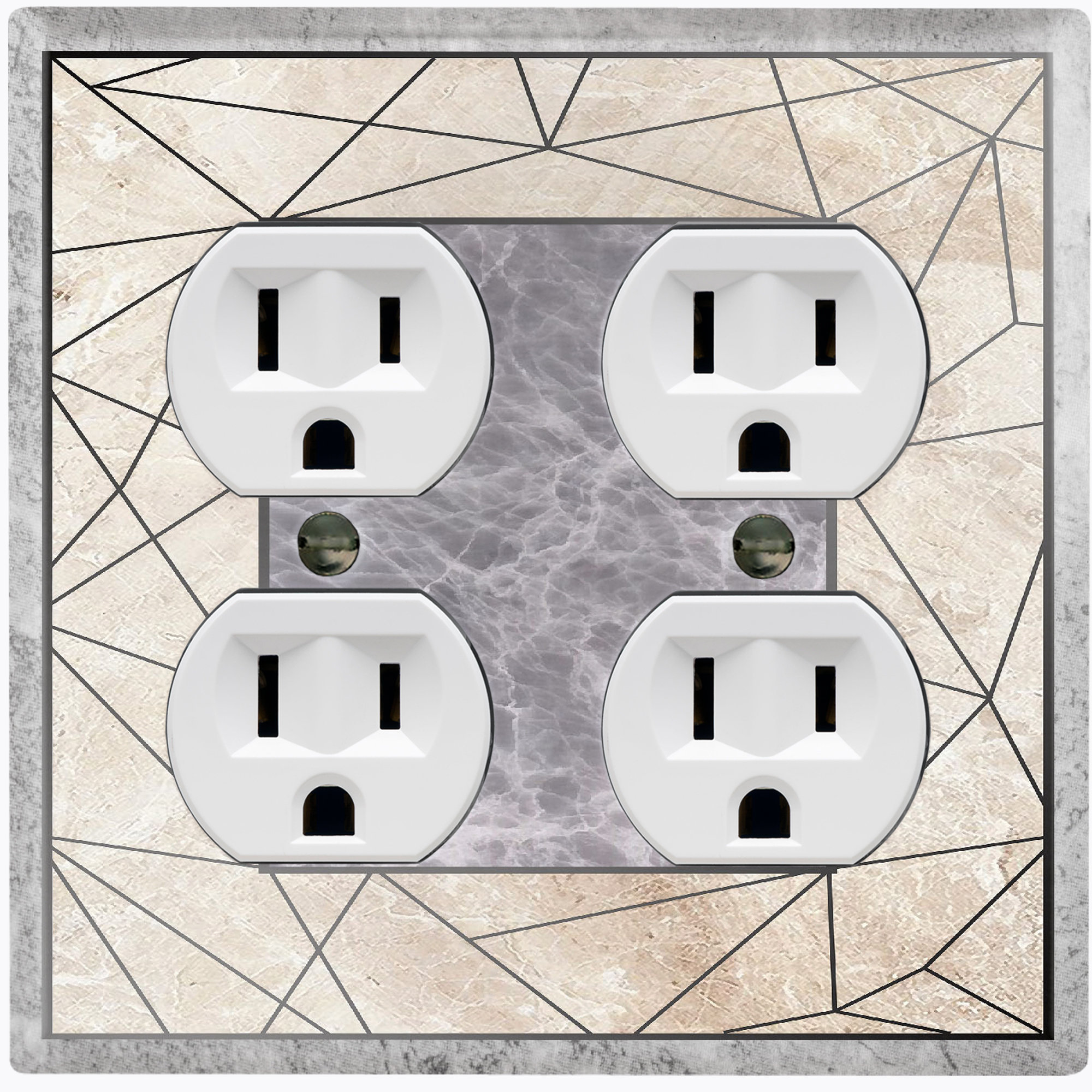 WorldAcc Geometric Abstract Shapes Gray Nature Themed 2 - Gang Toggle ...