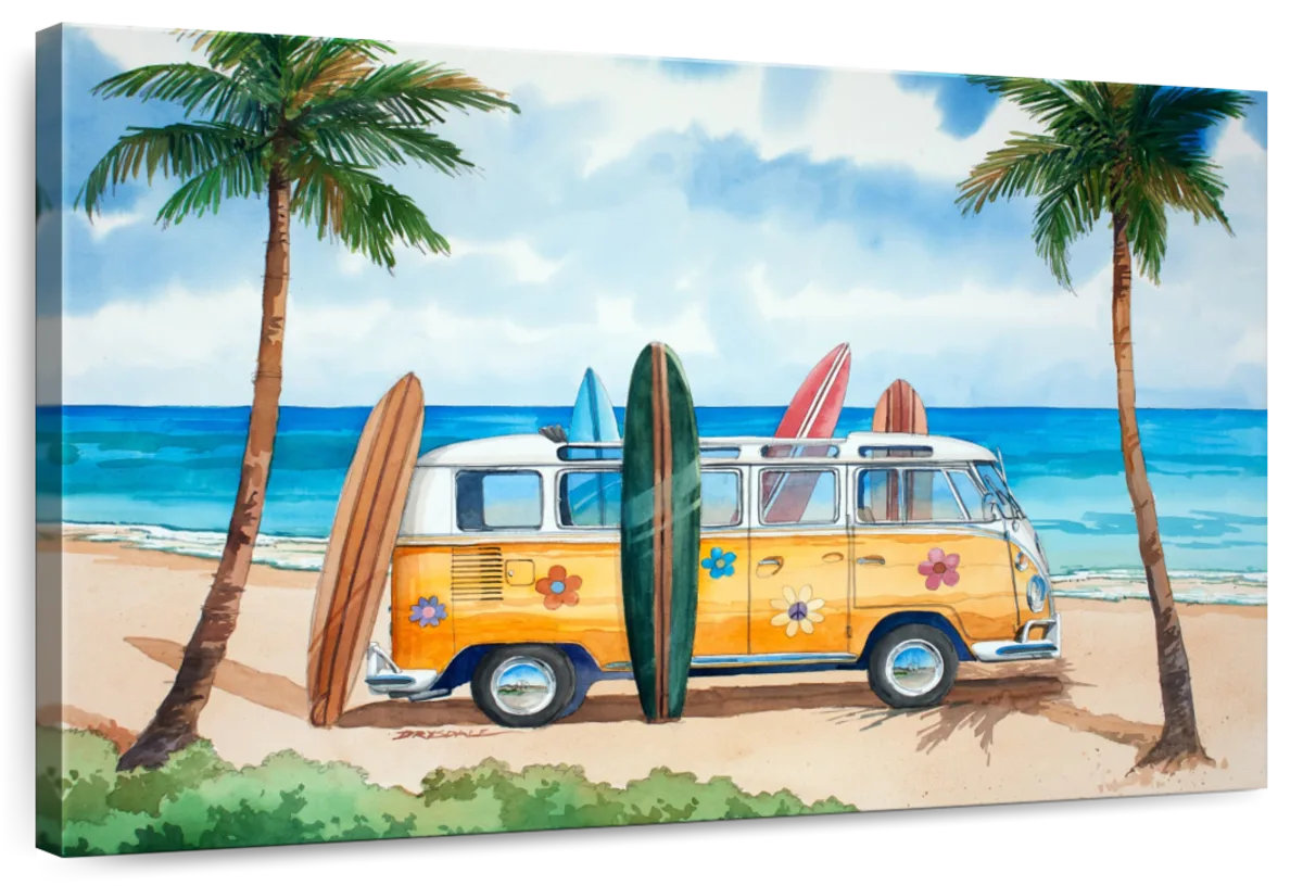 Beachcrest Home™ Gillard Surf Flower Power | Wayfair