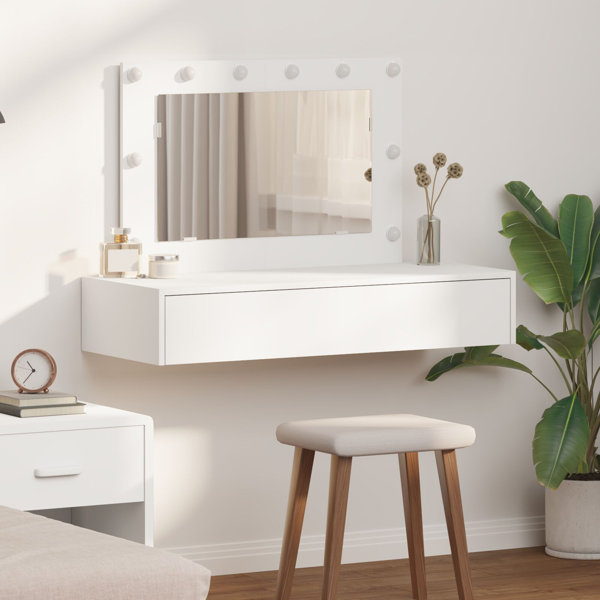 17 Stories MDF 100 X 40 X 70 Cm Storage Dressing Table Rectangular ...