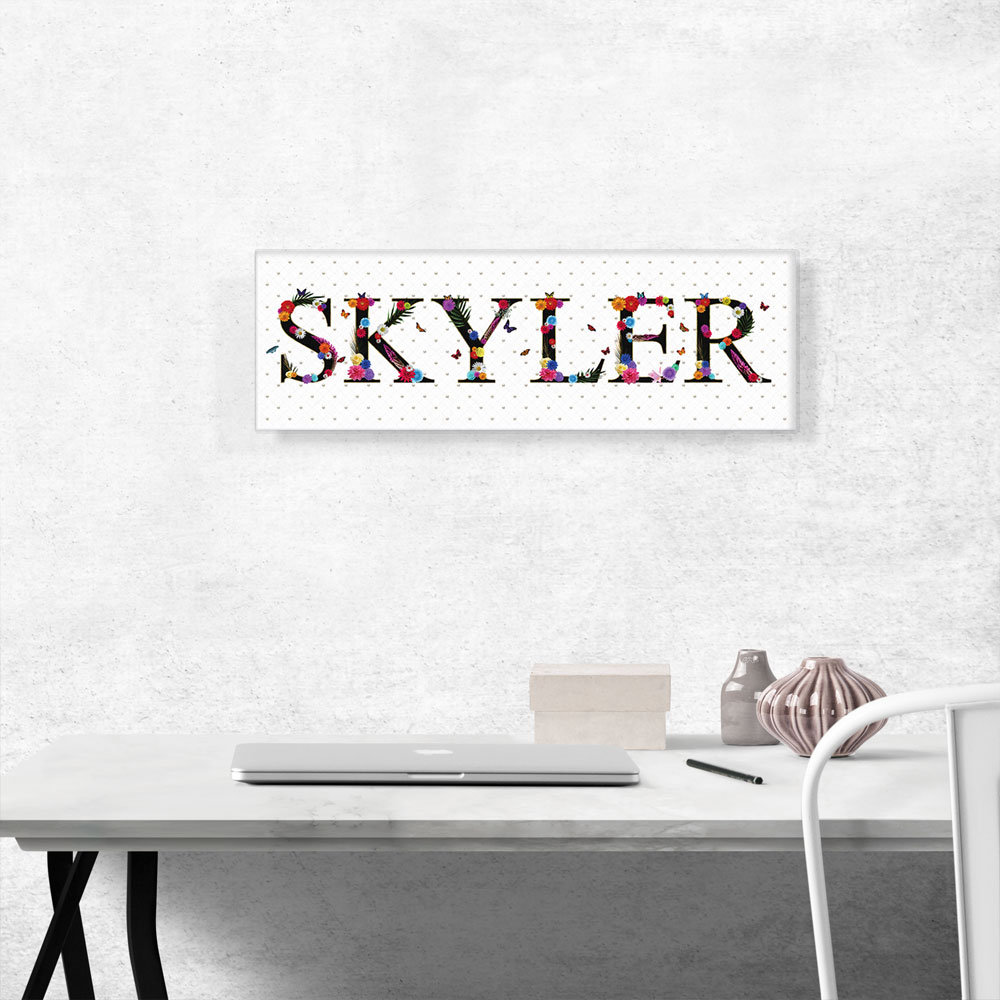 ARTCANVAS SKYLER Girls Name - Wrapped Canvas Panoramic Textual Art ...