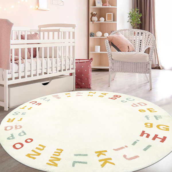 Latitude Run® Soft Round Alphabet ABC Kids Rug & Reviews | Wayfair