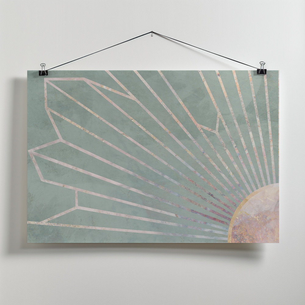 Ophelia & Co. Gold geometric sun rays mural | Wayfair.ie