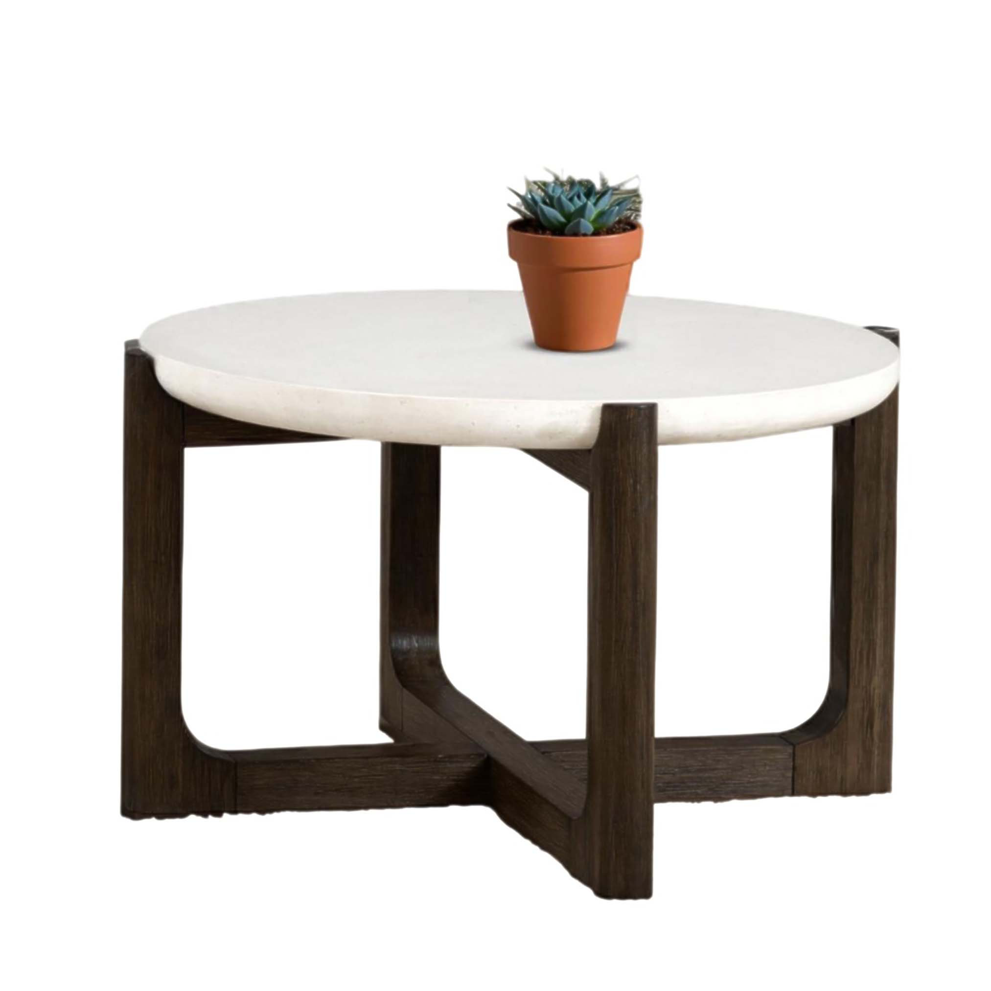 Latitude Run® Transitional Style 25 Inch Cocktail Table With Quartz ...
