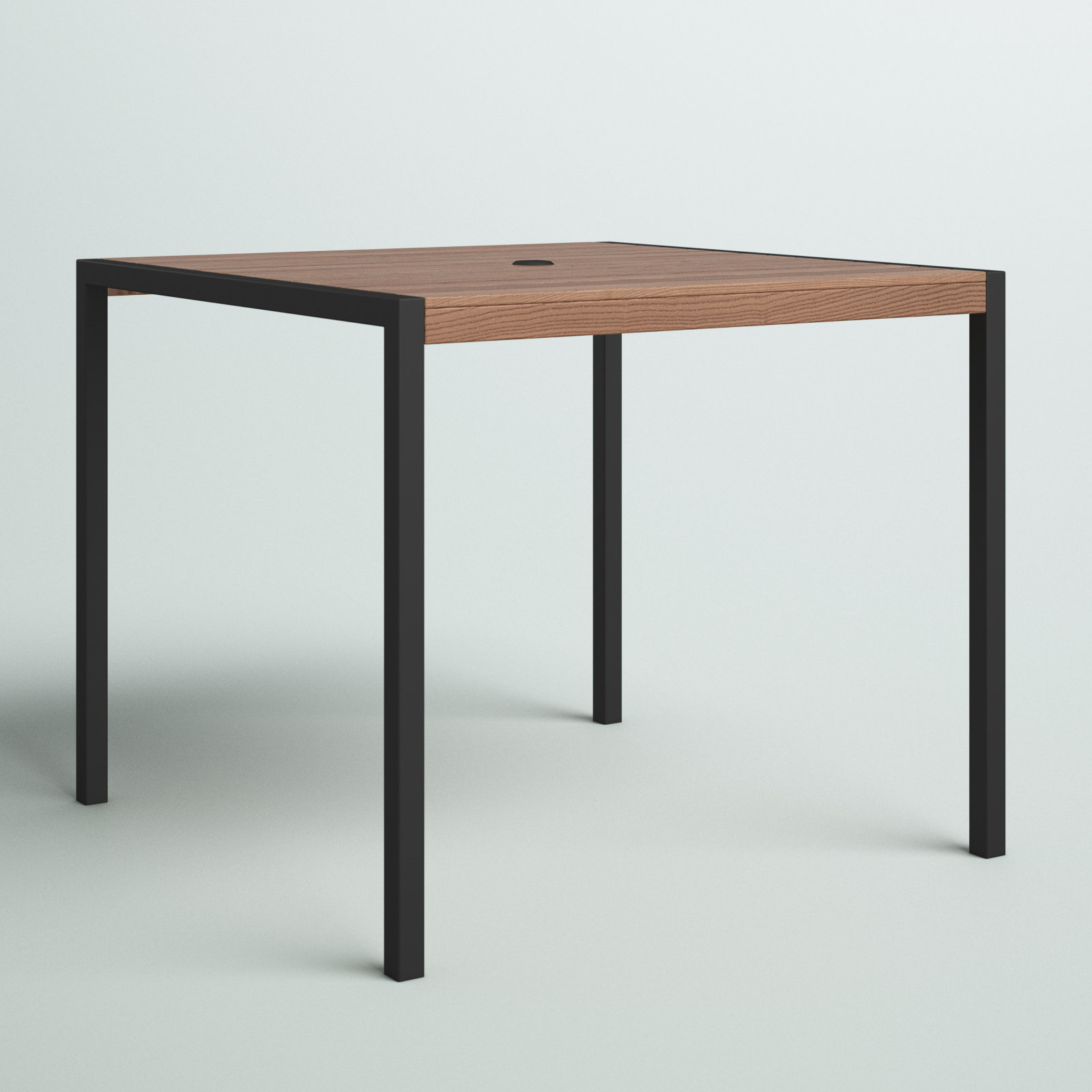 Trent Austin Design Saville Square All-Weather Faux Teak Patio Dining Table with Steel Frame ...