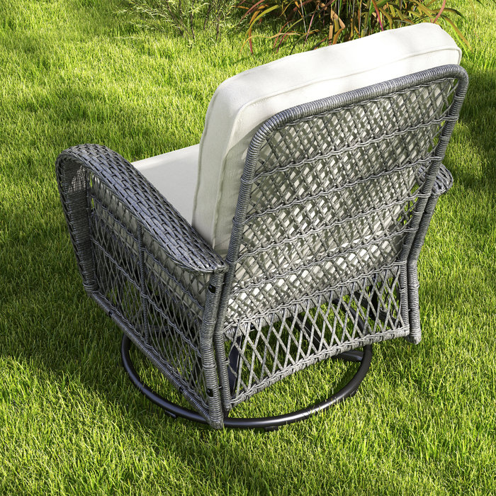 Lark Manor Ambrin Swivel Patio Chair with Cushions | Wayfair