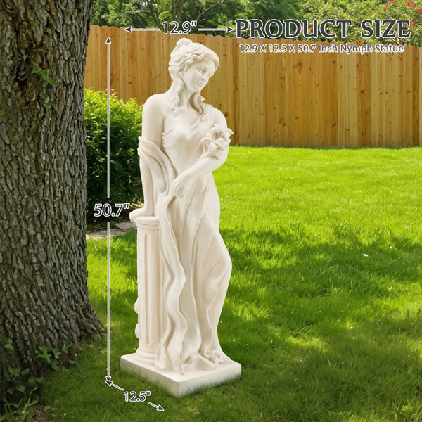 Arlmont & Co. 51-Inch Large Outdoor Garden Nymph Statue – Spring ...
