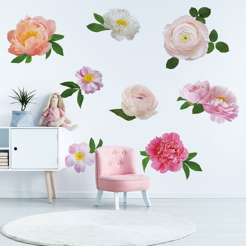 Rosdorf Park Large Flower Removable Wall Decals | Wayfair