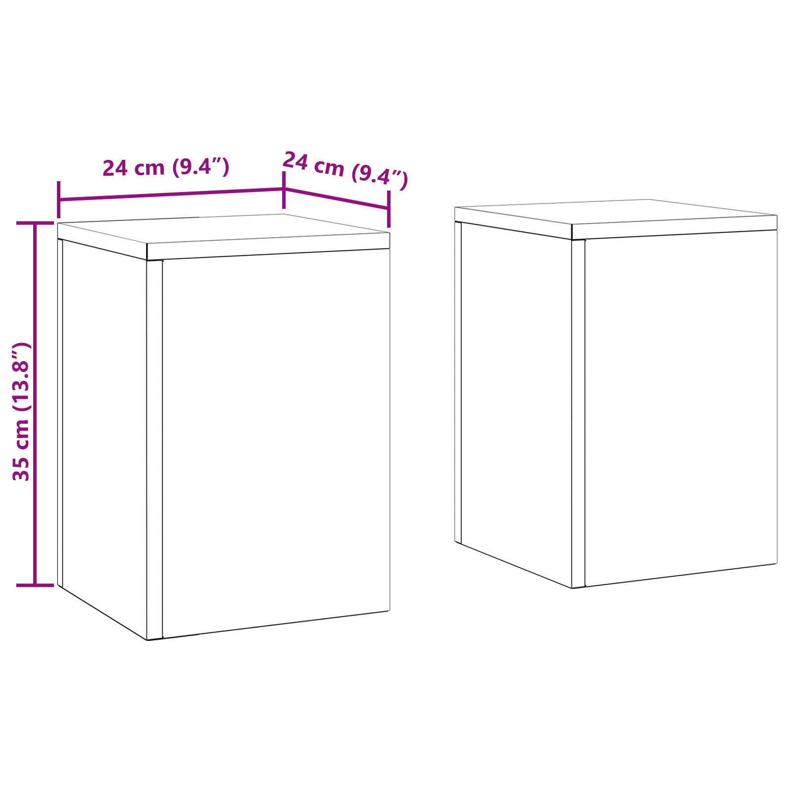 vidaXL Outdoor Plant Stands Pillar 2 pcs Black 24x24x35 cm Steel | Wayfair