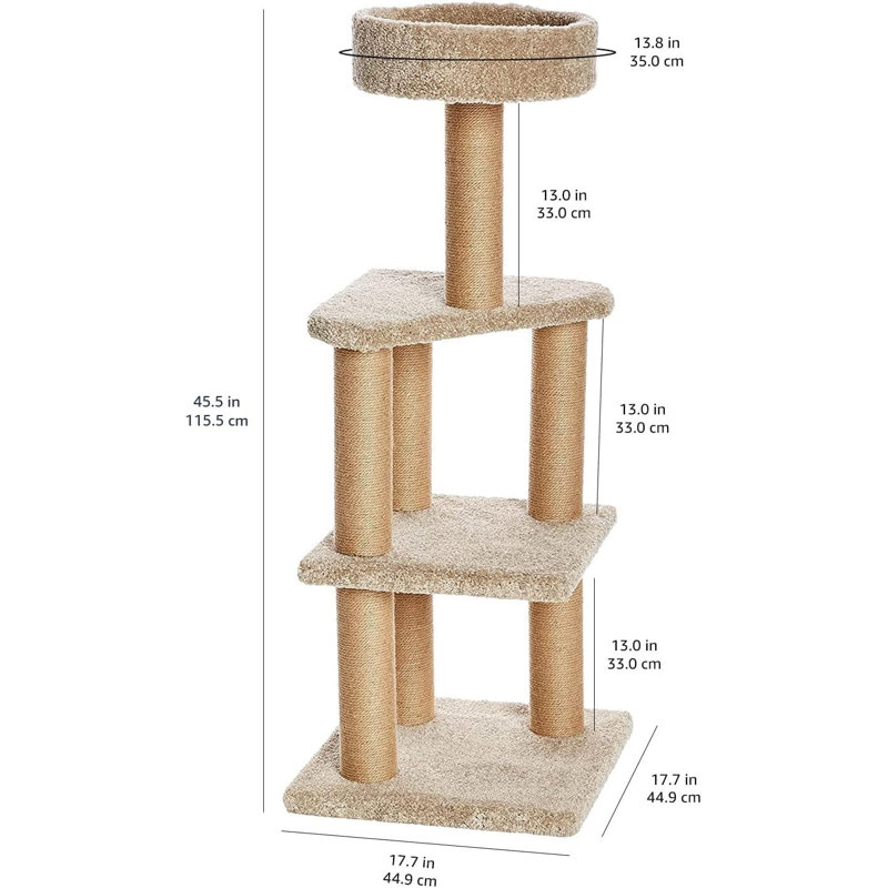 Tucker Murphy Pet™ 4-tier Beige Large Cat Tree Climbing Activity Tower ...