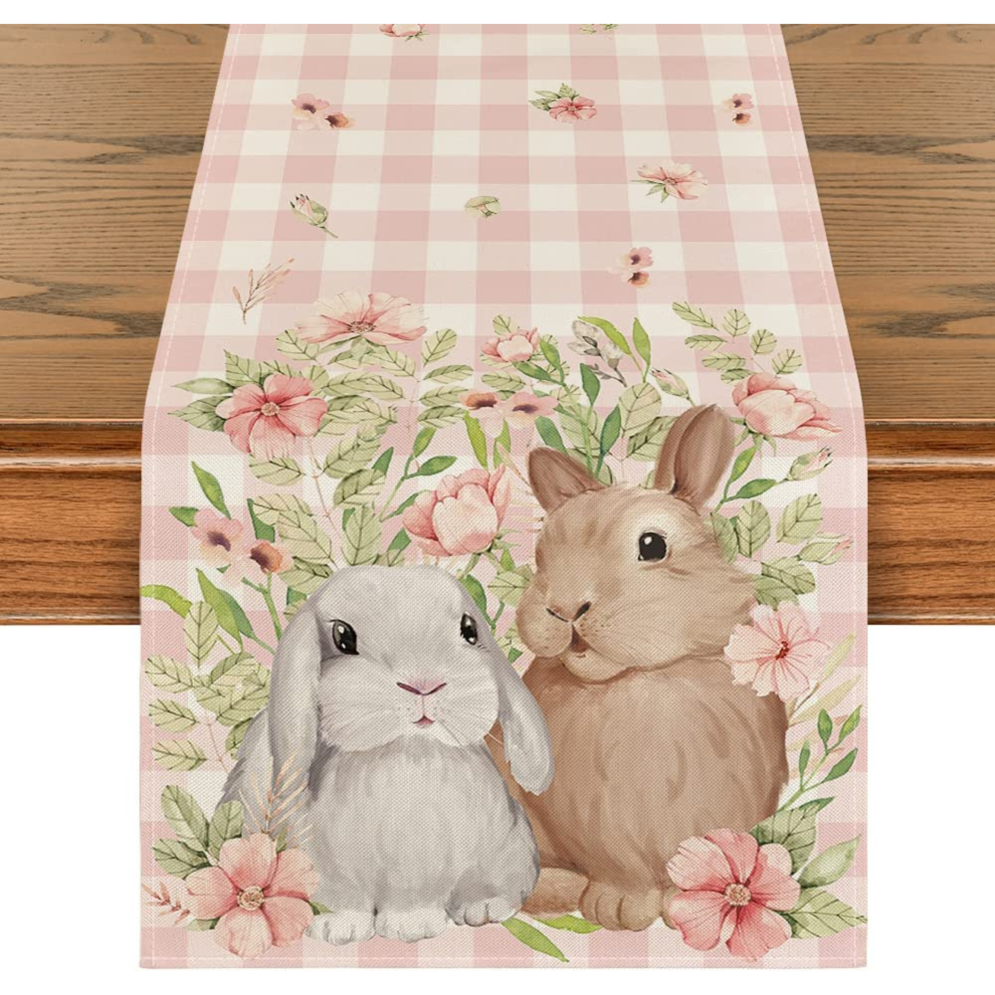 The Holiday Aisle® Fracine Rectangular Plaid Easter Polyester Table ...