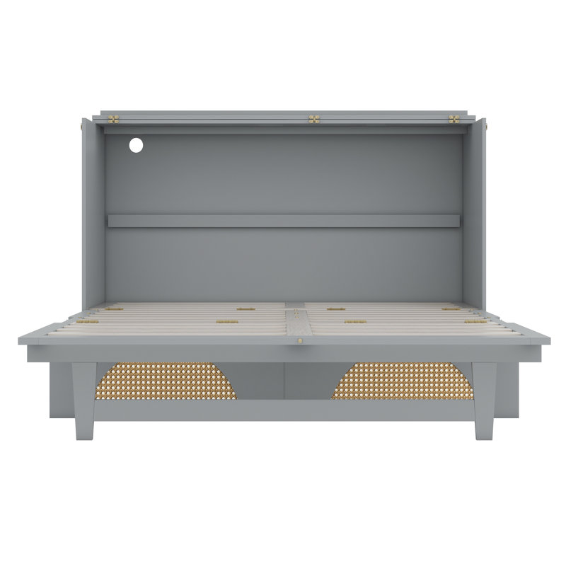 Latitude Run® Murphy Bed With Large Drawer,USB Ports And Outlets | Wayfair