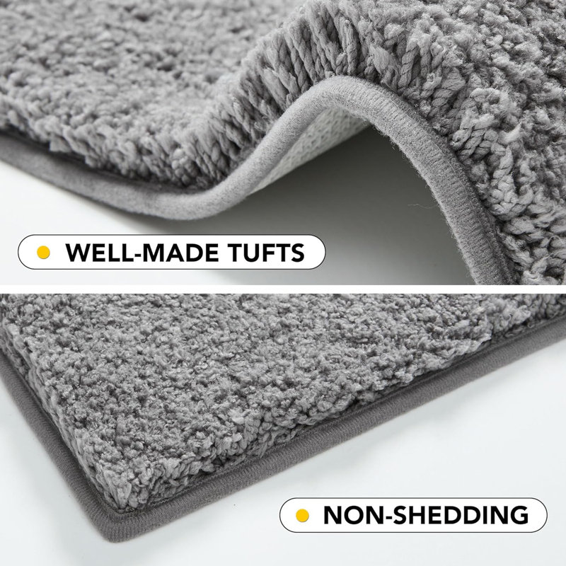 MABOSY Extra Soft Plush Bathroom Rugs Non Slip Premium Bath Rugs 17"X ...