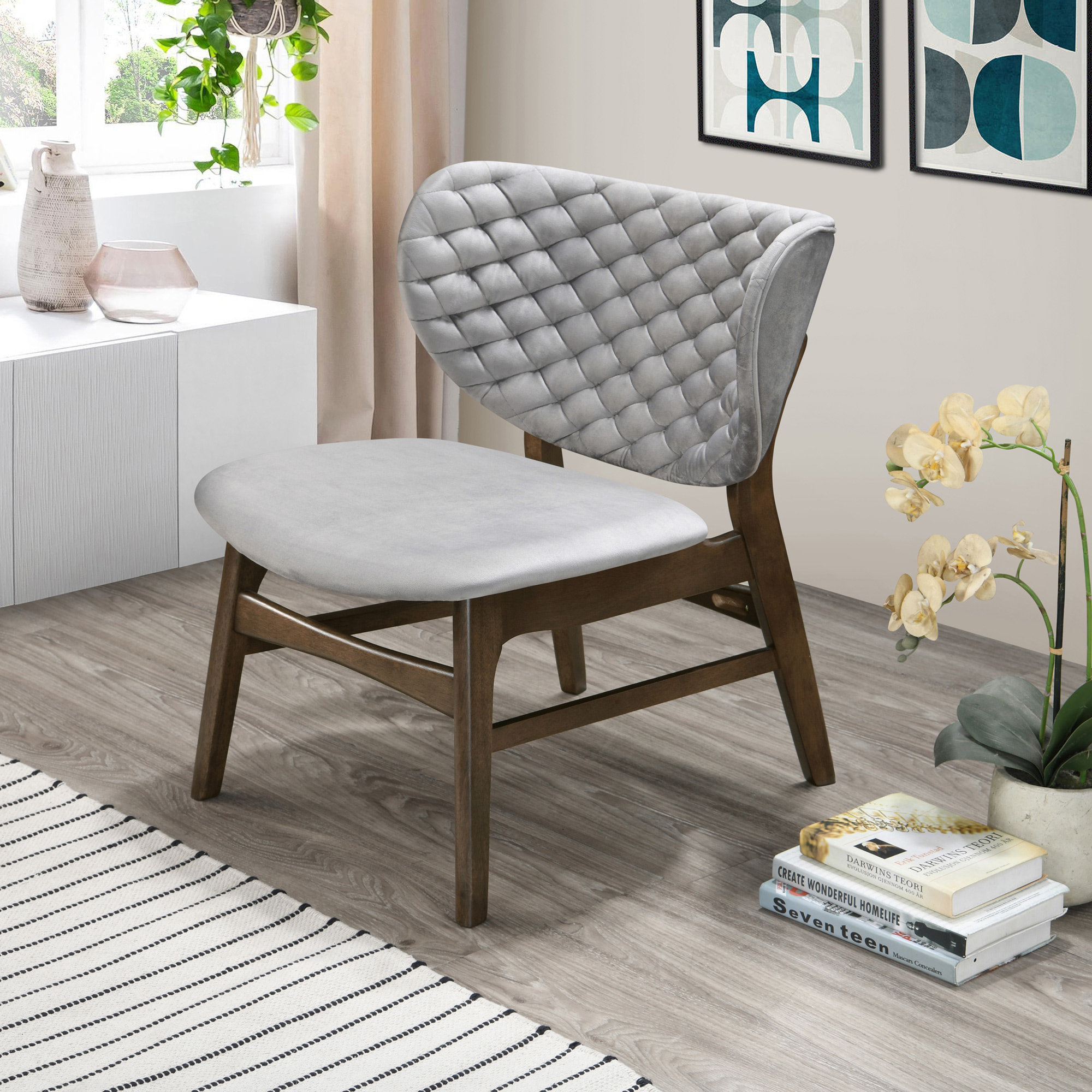 Corrigan Studio Robb 24.5" Wide Tufted Velvet Side Chair & Reviews ...