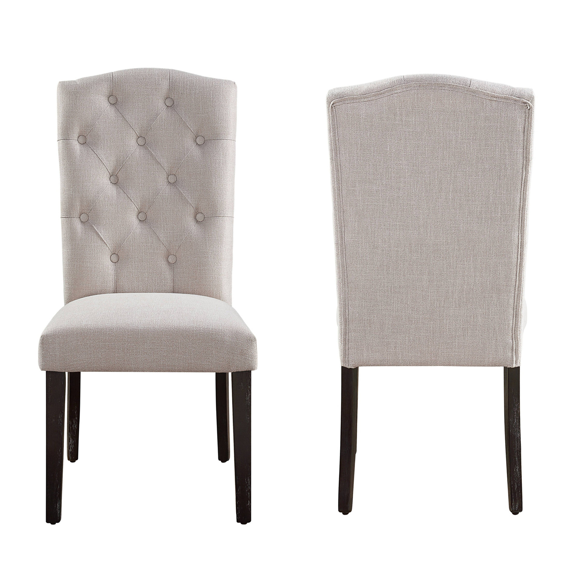 Red Barrel Studio Gerardo Beige Linen Dining Chair (Set Of 2) - Wayfair ...