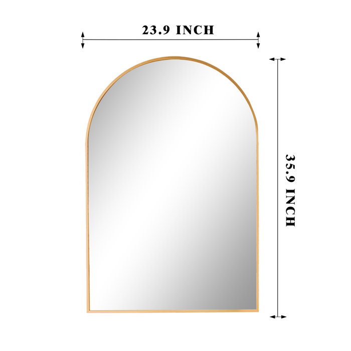 Wade Logan® Brazee Arch Wall Mirror Metal Bathroom Vanity Accent Mirror ...