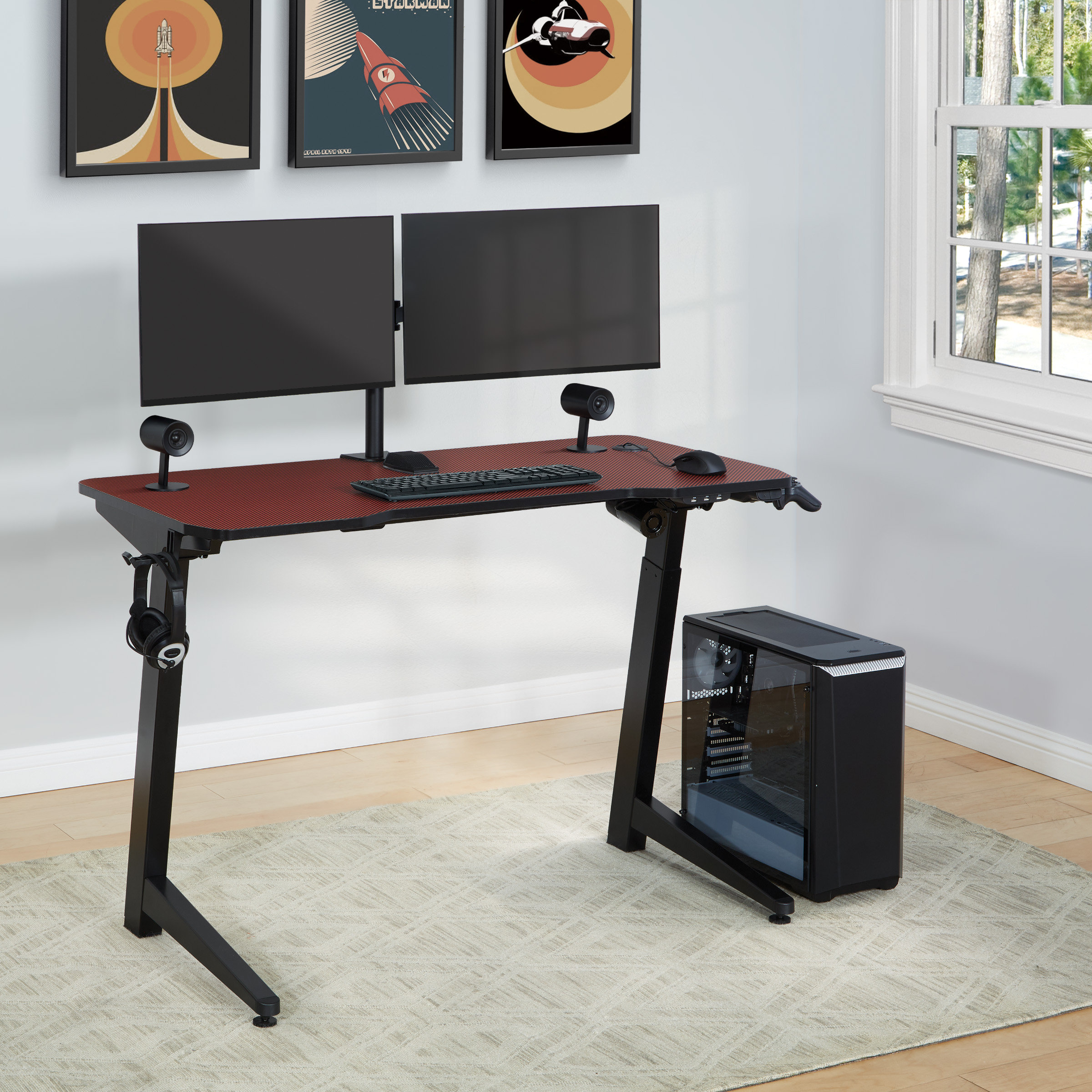 Trinx 47.25'' W Height Adjustable Rectangle Standing Desk | Wayfair
