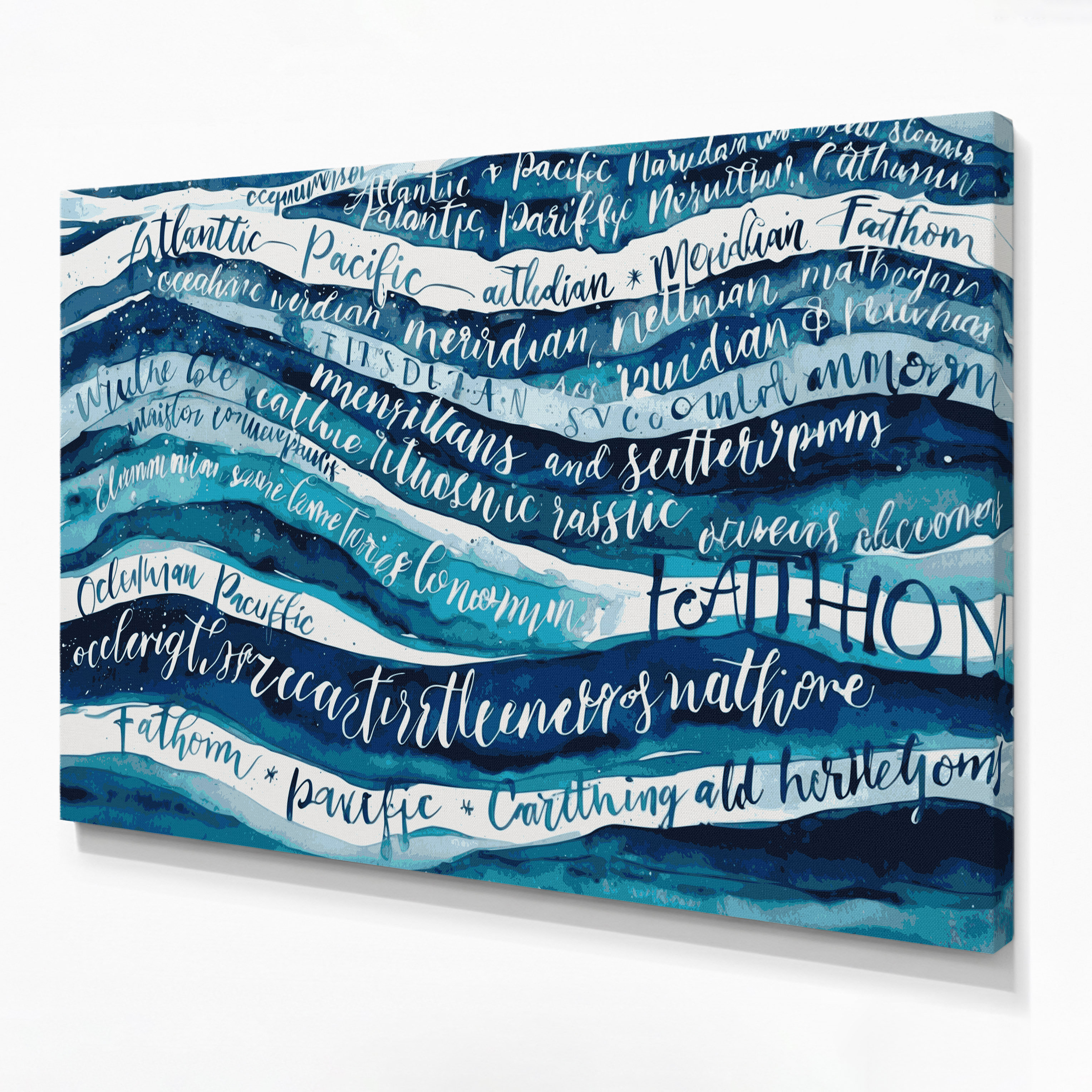 Dakota Fields Nautical Ocean names Blue Canvas Wall Art | Wayfair