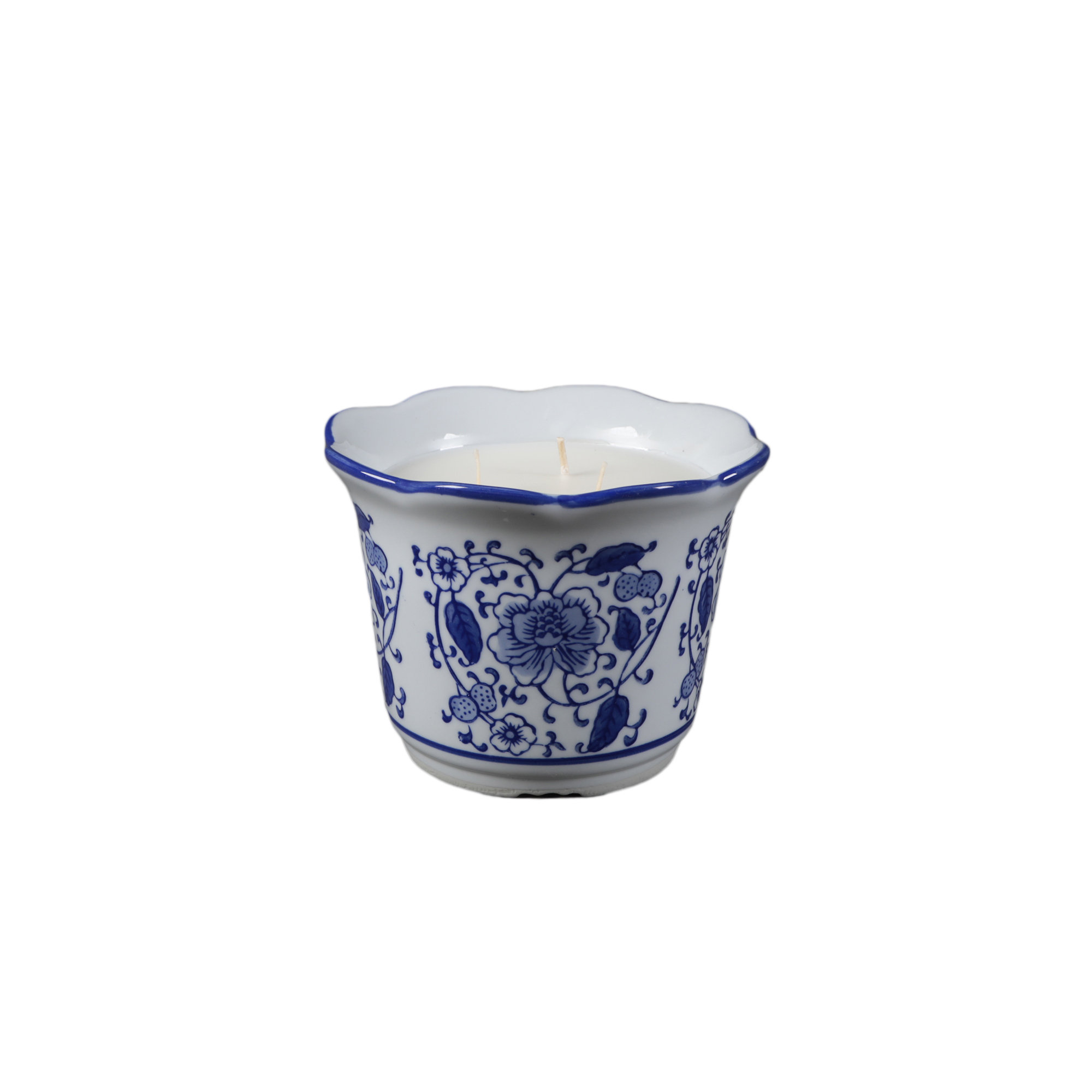 Astoria Grand 6.13in Scallop Top Chinoiserie Ceramic Candle – 15.5oz ...