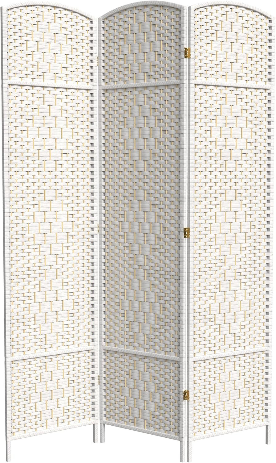 Wildon Home® 7 Ft. Tall Diamond Weave White-3 Panels Room Divider | Wayfair