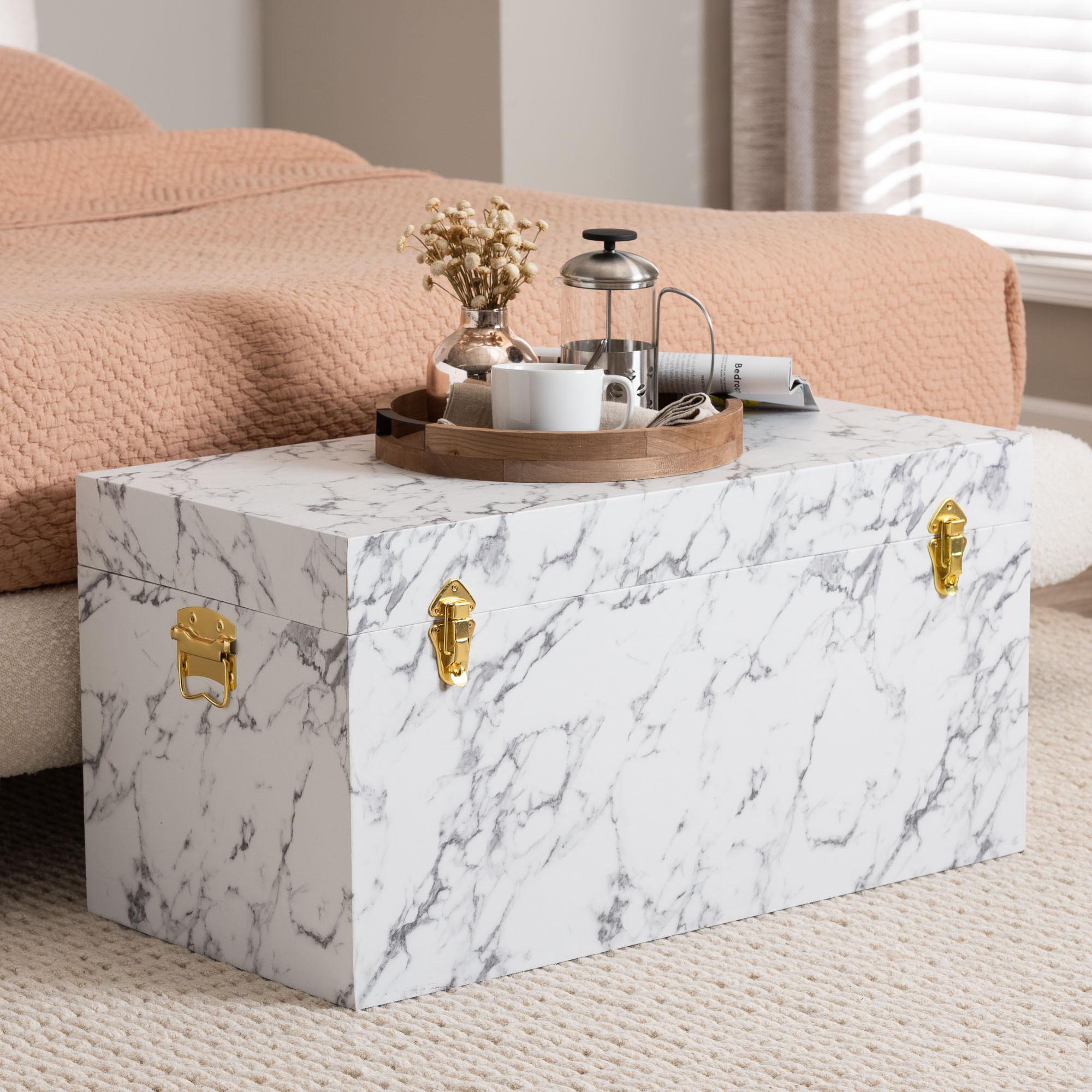 Ebern Designs Baxton Studio Brenta Storage Trunk With Lift-Top Lid ...