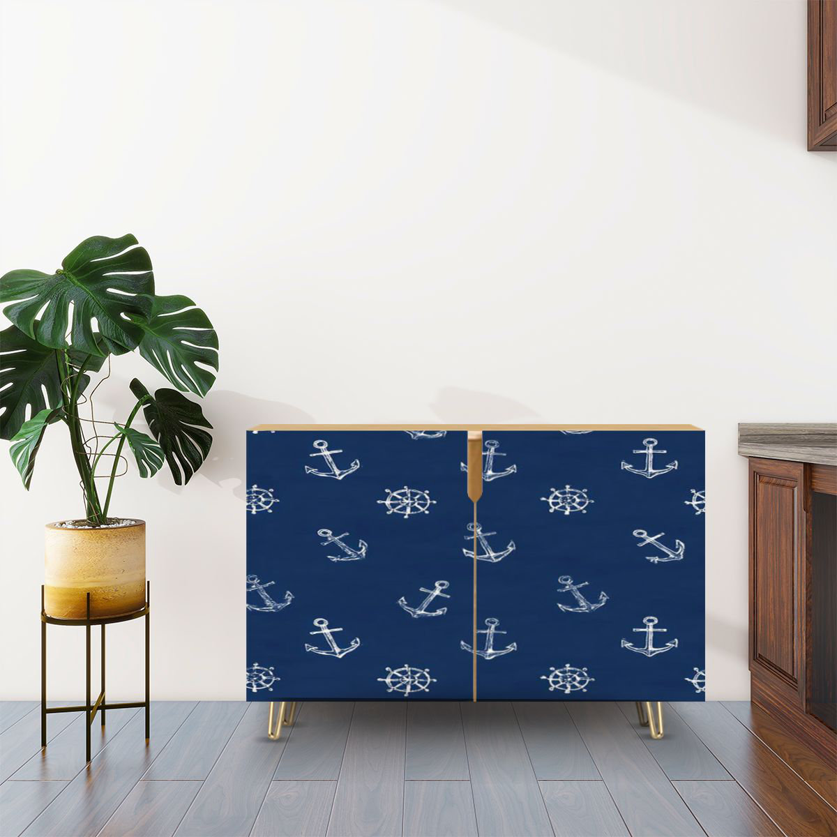 Breakwater Bay Sideboard Buffet Cabinet with Storage Navy anchor Cute ...