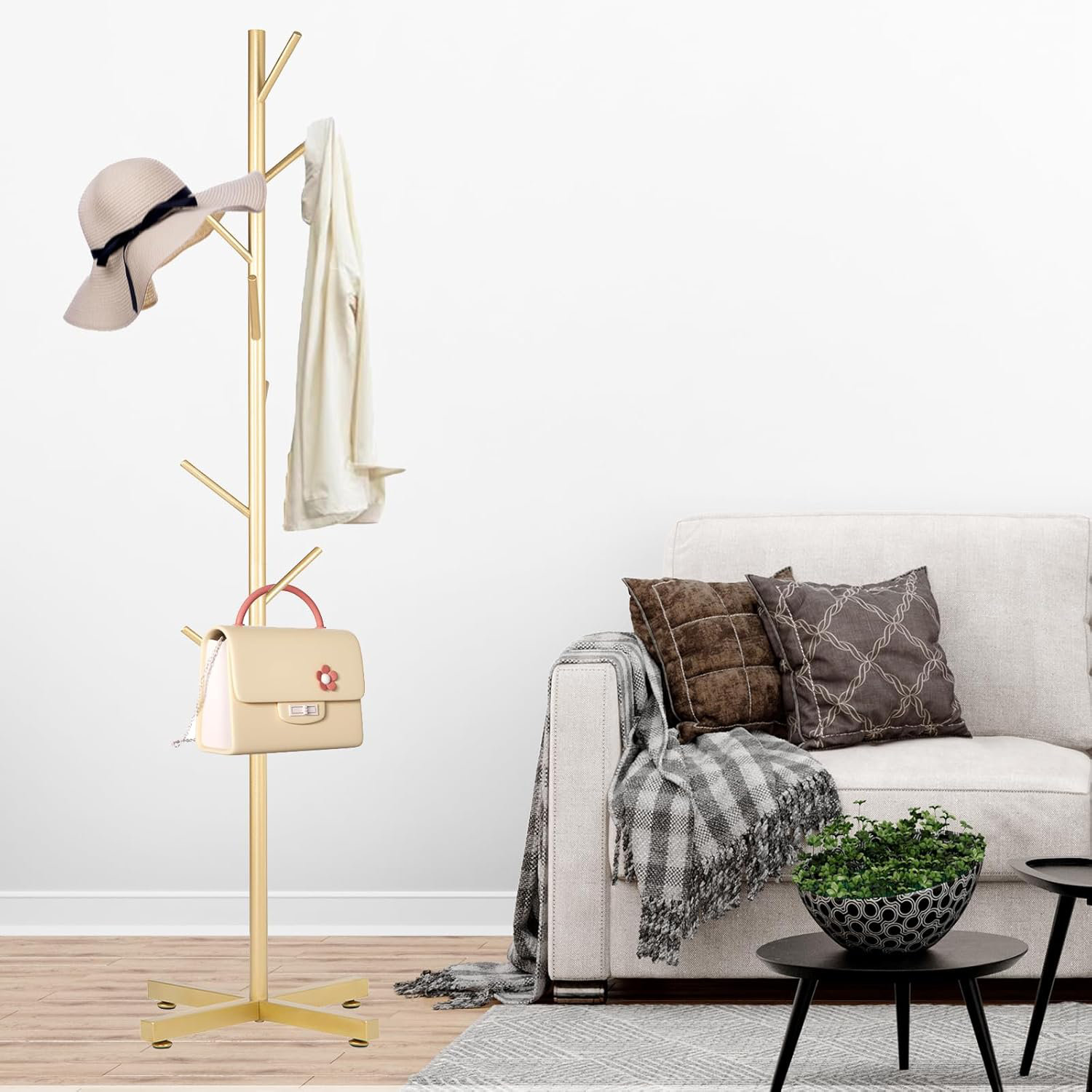 Mercer41 Metal Coat Rack, Modern Coat Rack Freestanding, Sturdy Coat ...