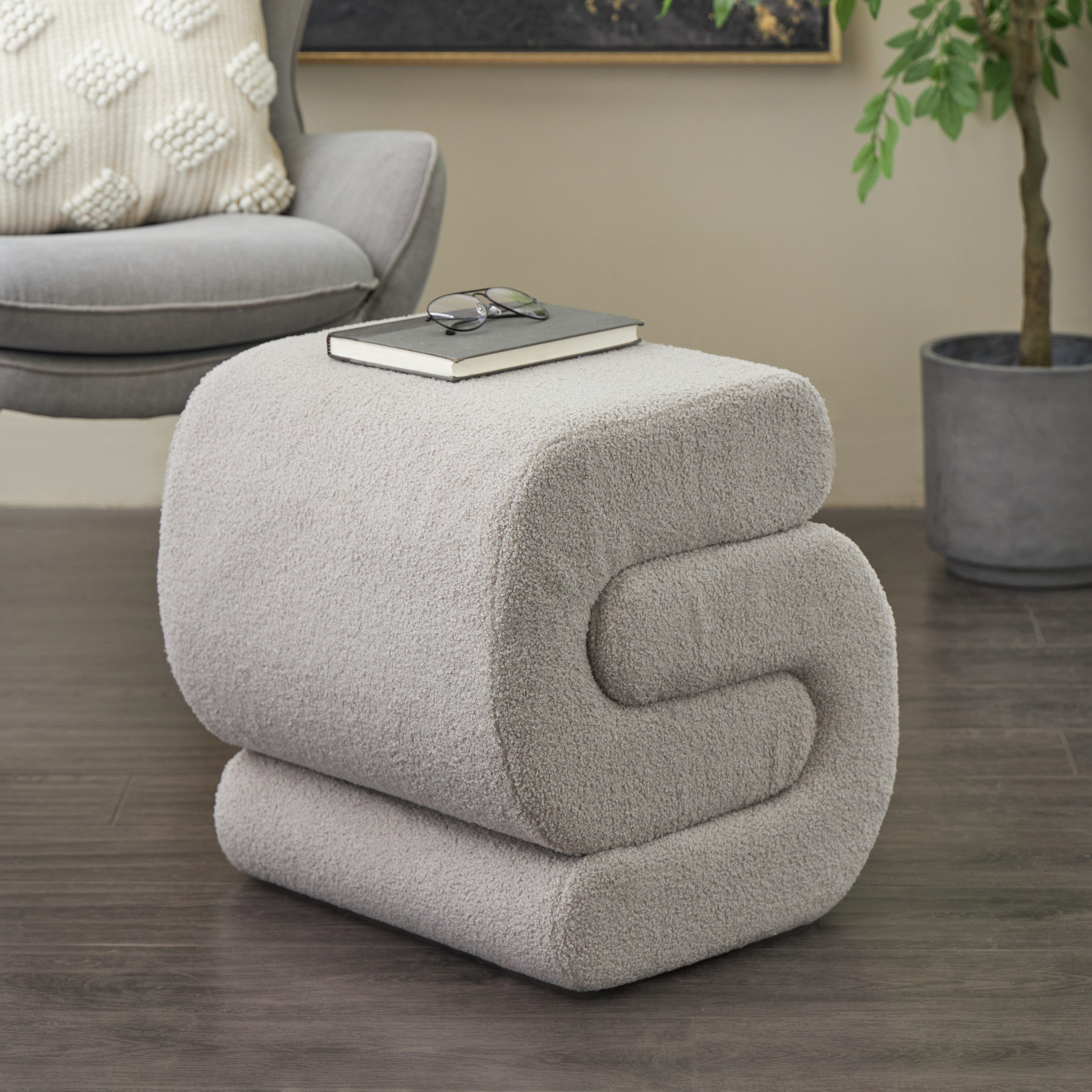 Ebern Designs Polyester S- Shaped Room Ottoman With Connected Arches ...