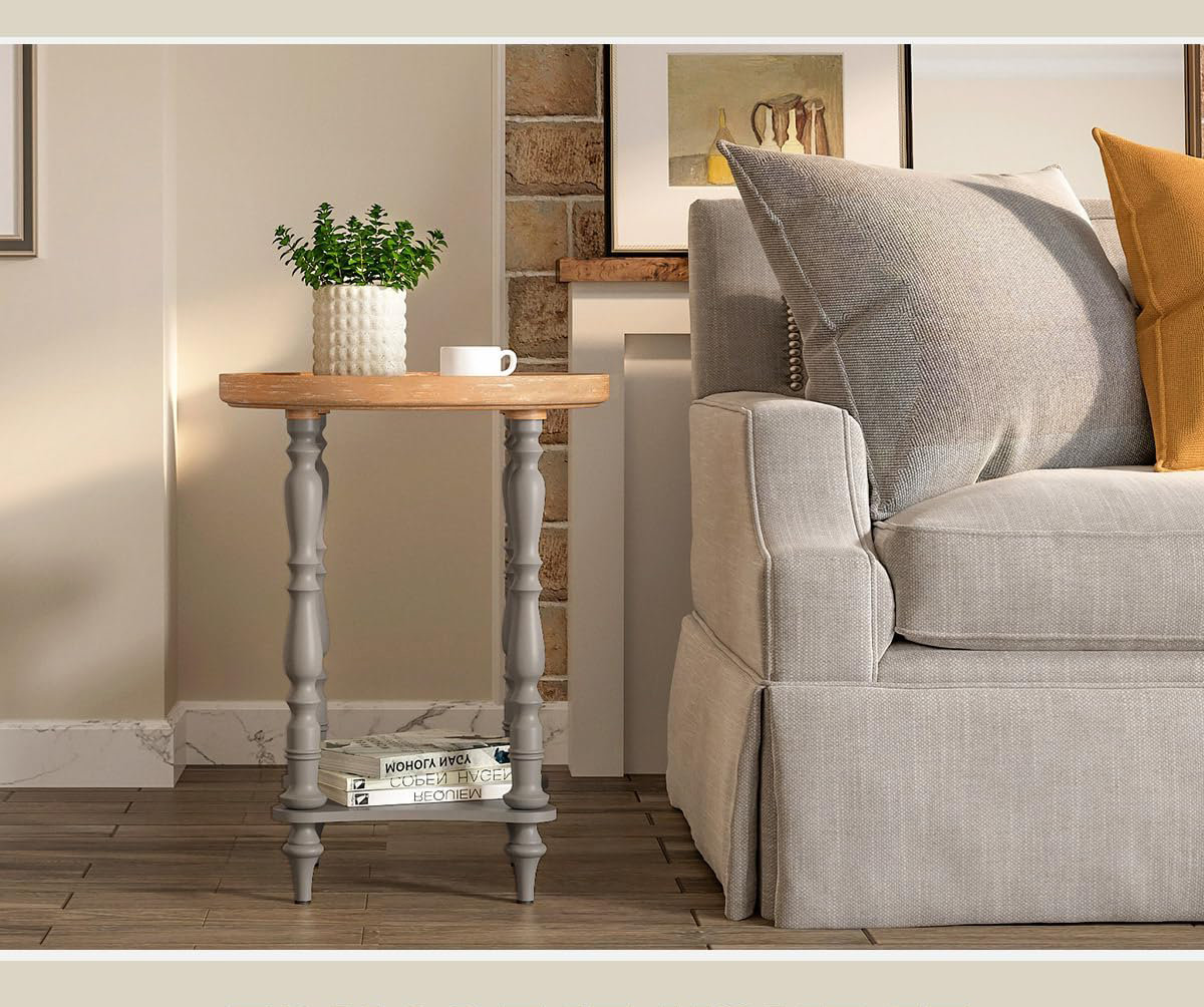 Rosalind Wheeler Round farmhouse end table - Wayfair Canada