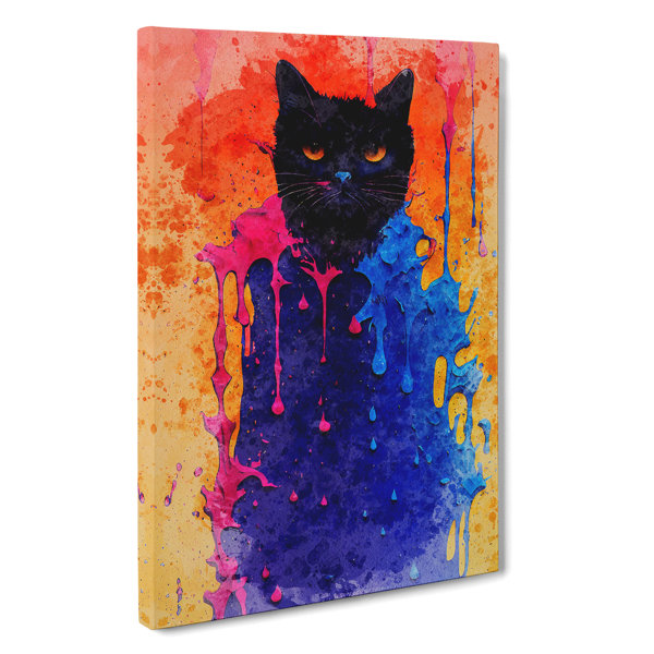 Marlow Home Co. Painted Cat No.4 - Wrapped Canvas Painting | Wayfair.co.uk