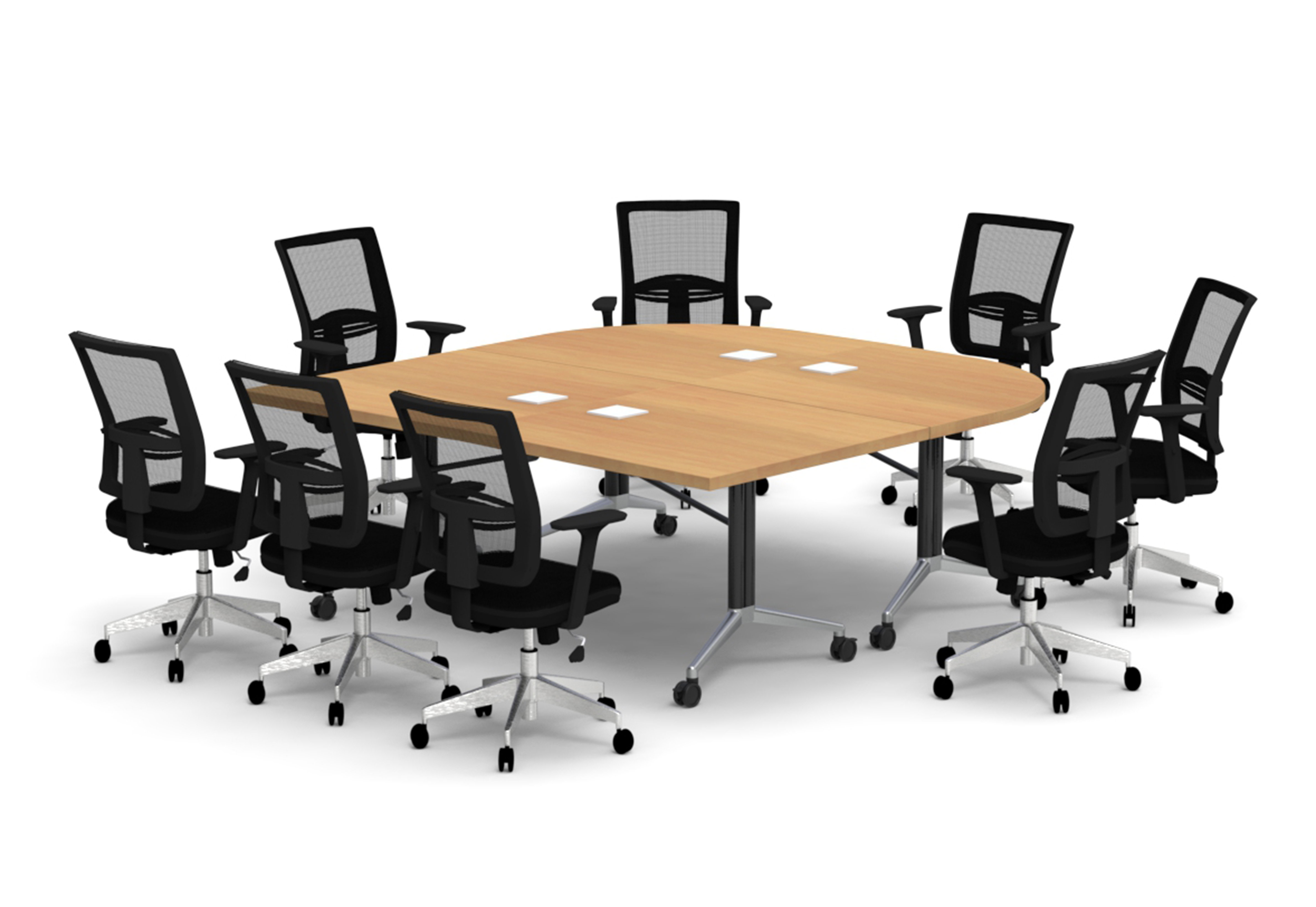 Team Tables 8 Person Fold Up Training Table and Chair Set with Casters ...