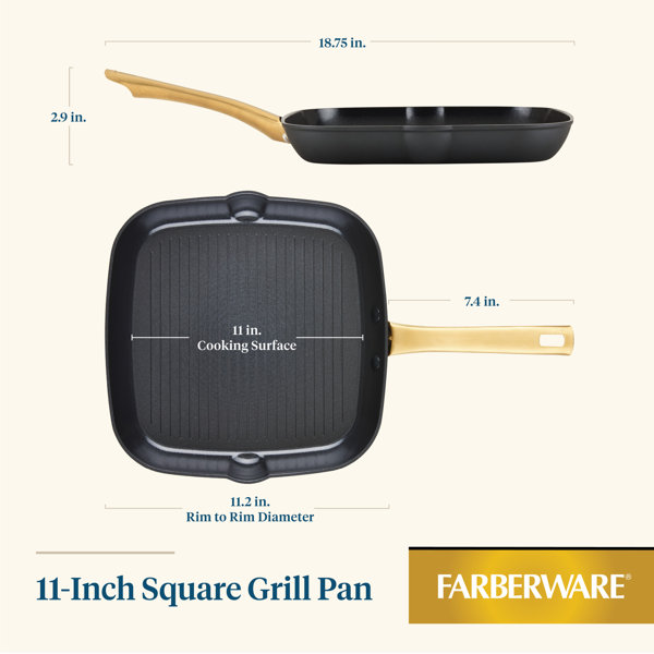 Farberware Forged Induction Cookware Nonstick Square Grill Pan ...