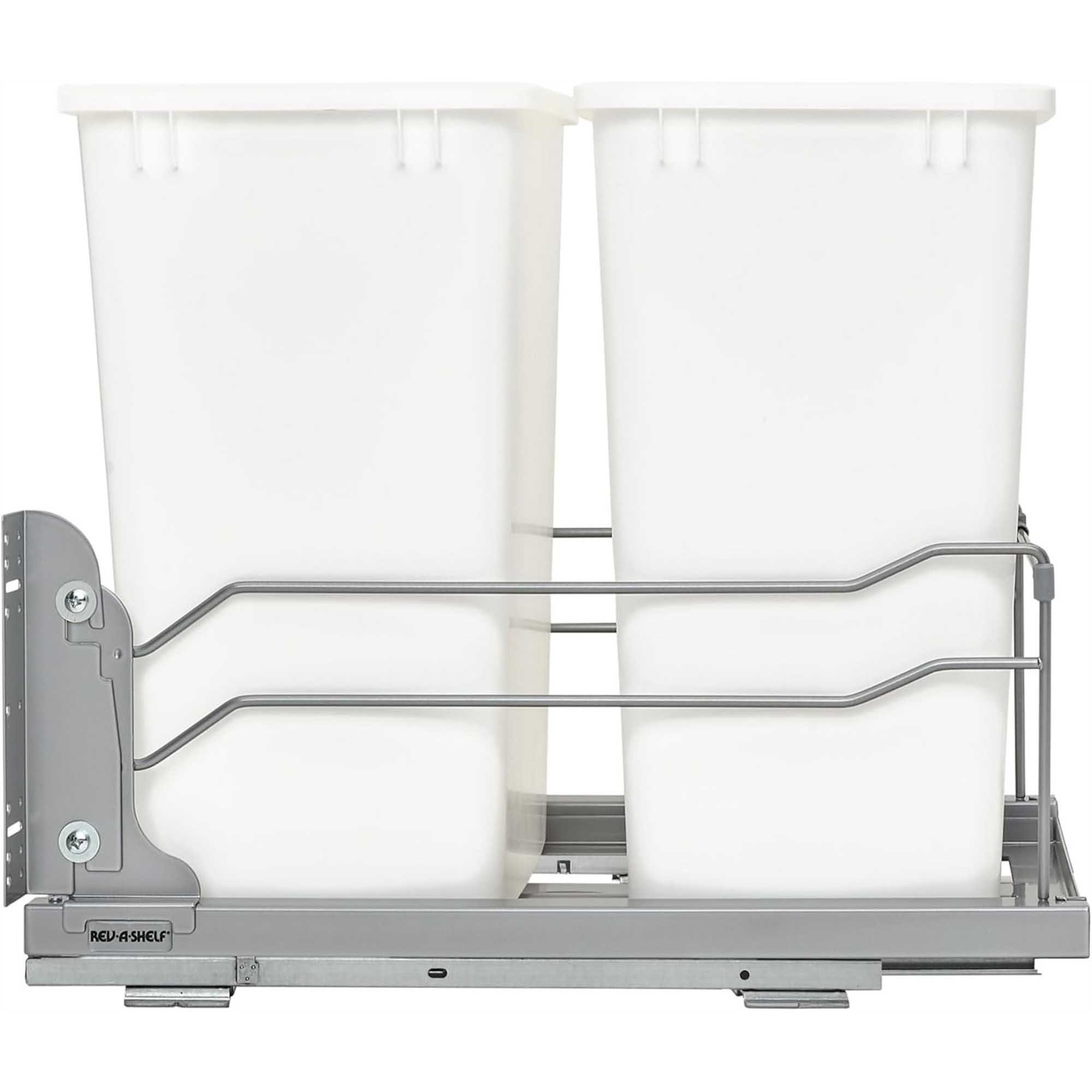 Cubiker 35 Quart / 8.75 Gallon Double Pullout Kitchen Trash Can, White ...