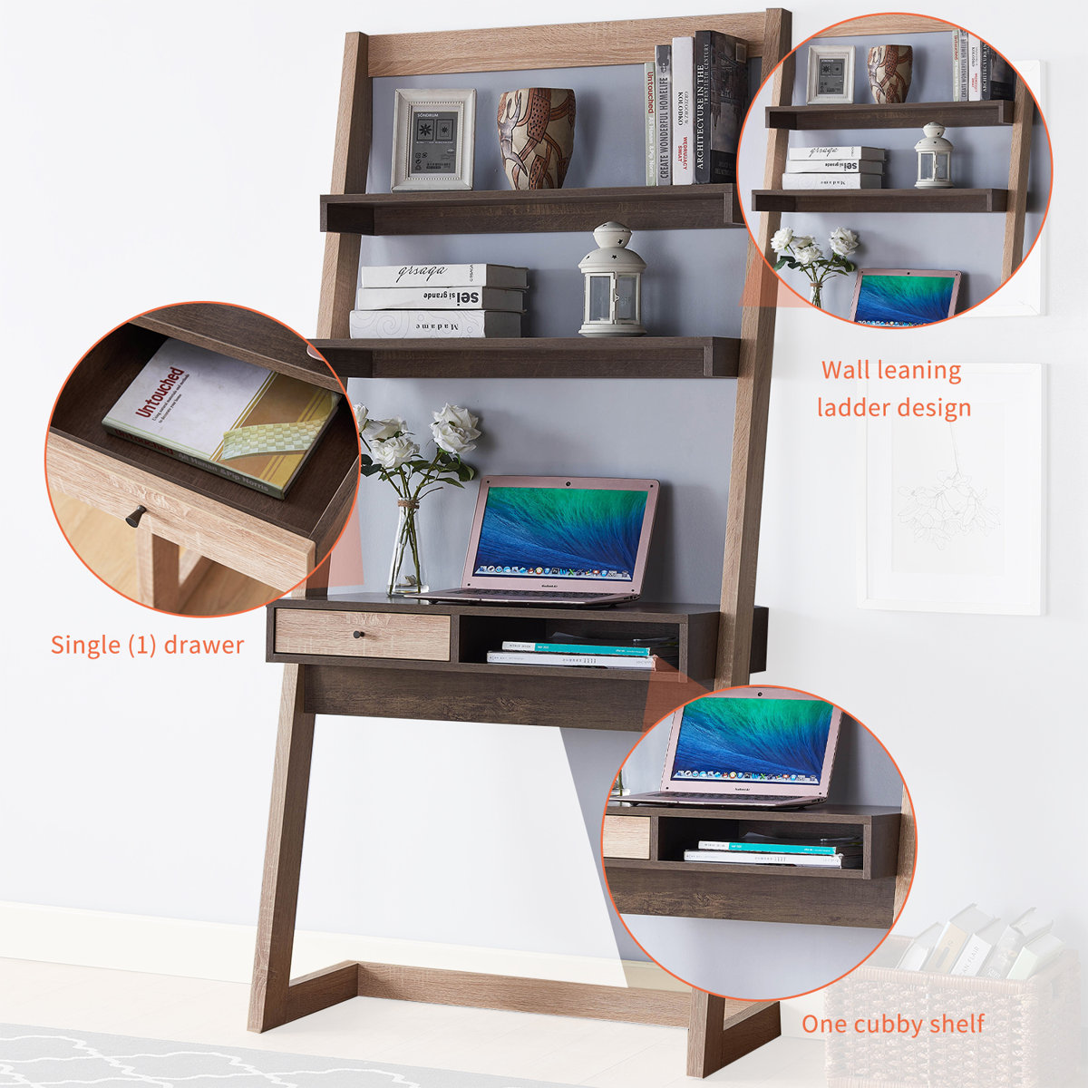 Latitude Run® Lazlo 33.75" Width Ladder Writing Desk | Wayfair