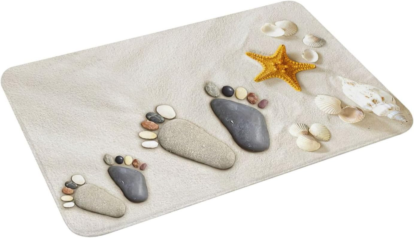 Rosecliff Heights Beach Seashell Bathroom Rug Stone Coastal Bath Mat ...